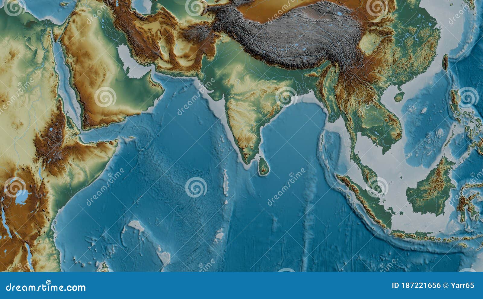 Indian Tectonic Plate - Raster. Relief Stock Illustration ...