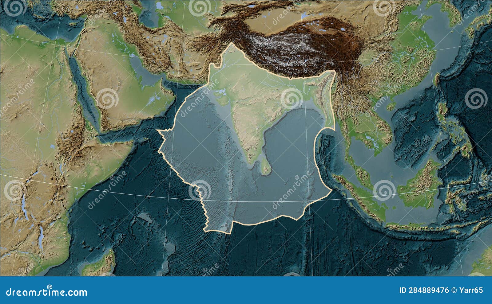 Indian Tectonic Plate. Wiki Map Stock Illustration - Illustration of ...