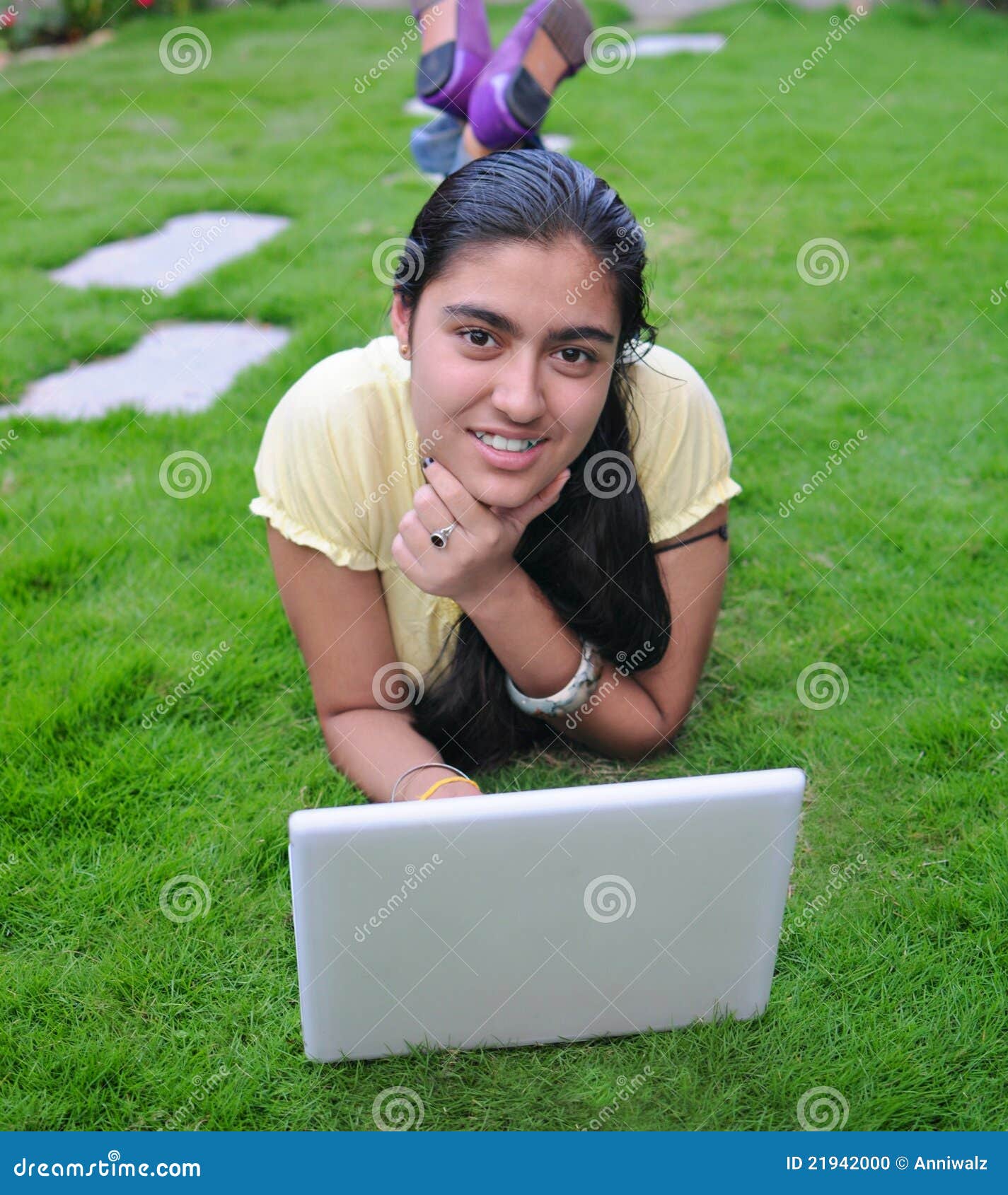 Indian Teenager Working on Computer. Stock Photo - Image of girl, asian ...