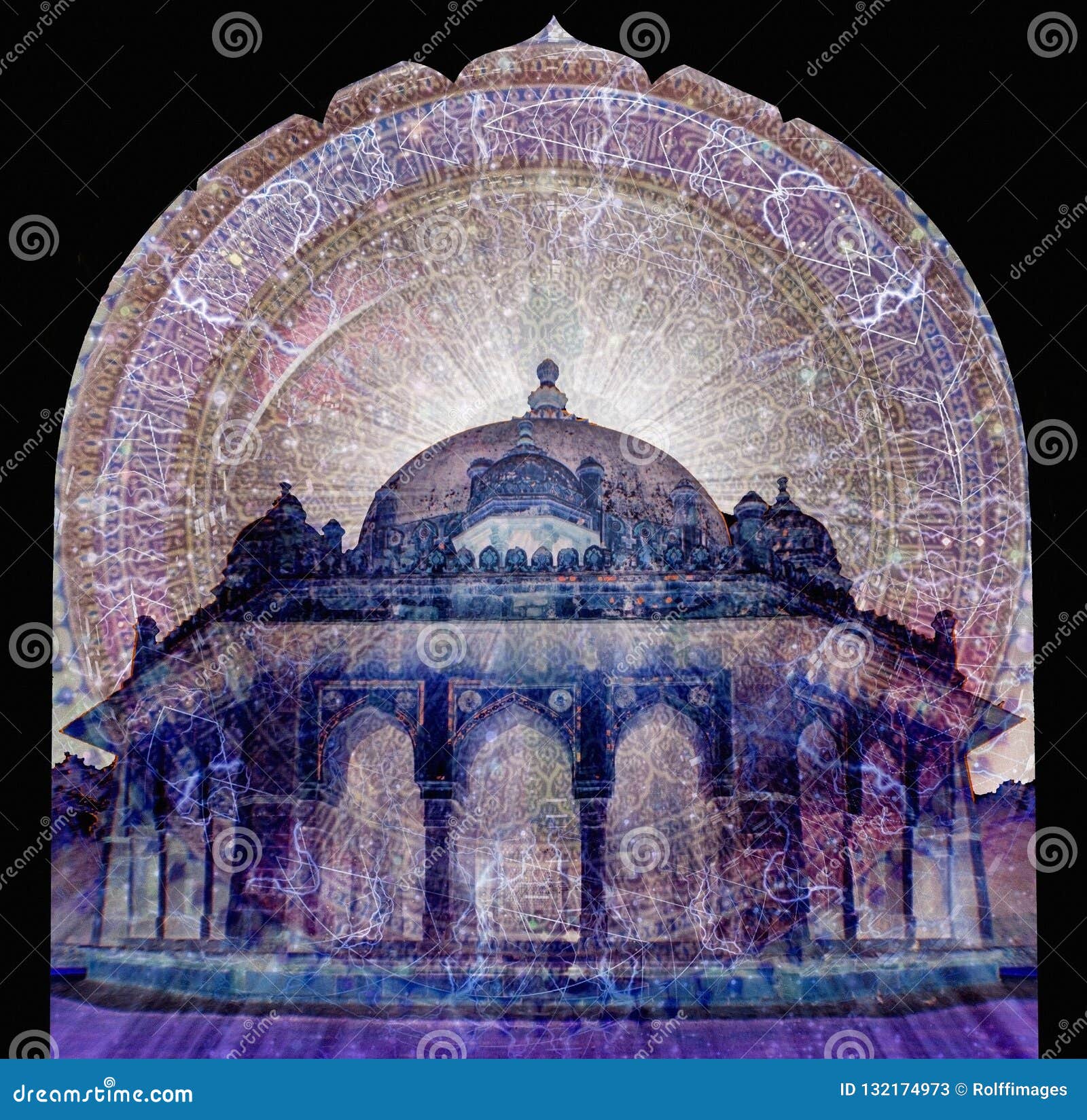 Esoteric Temple Interior Concept Art Royalty-Free Illustration ...