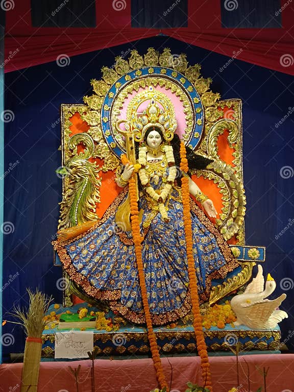 Indian Temple Dev Devi Image. Stock Image - Image of shrine, person ...