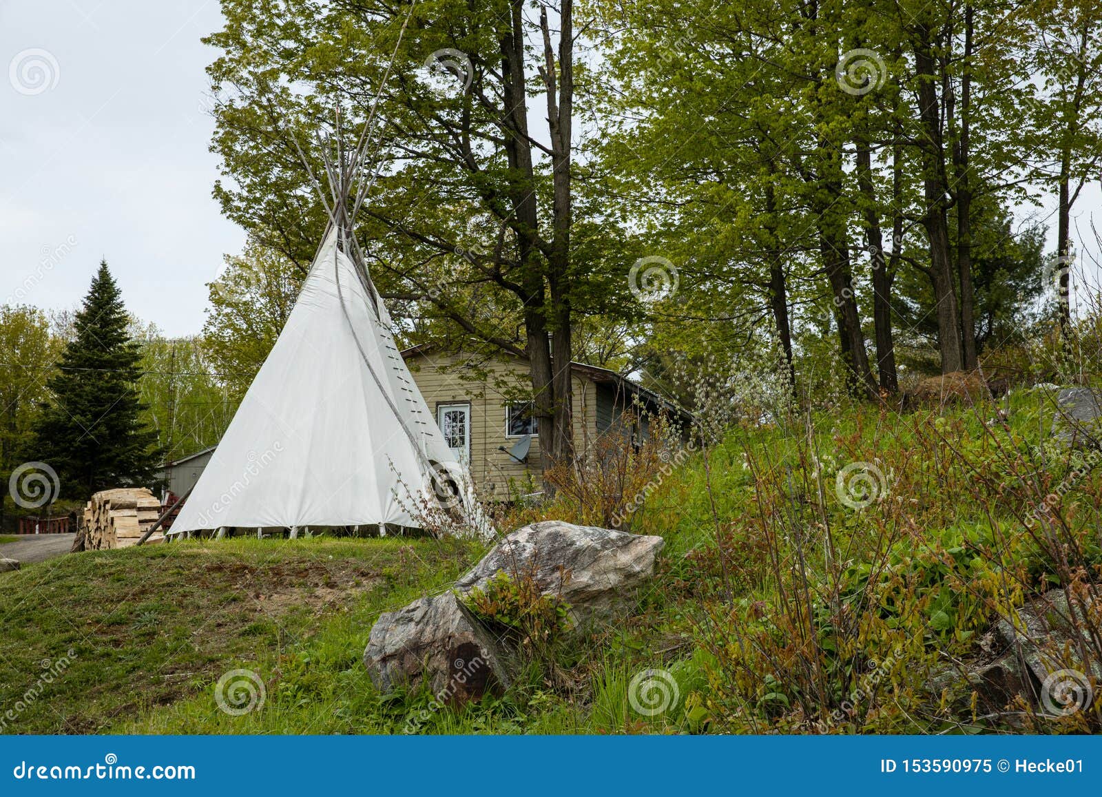 Indian tent in Canada stock image. Image of shelter - 153590975