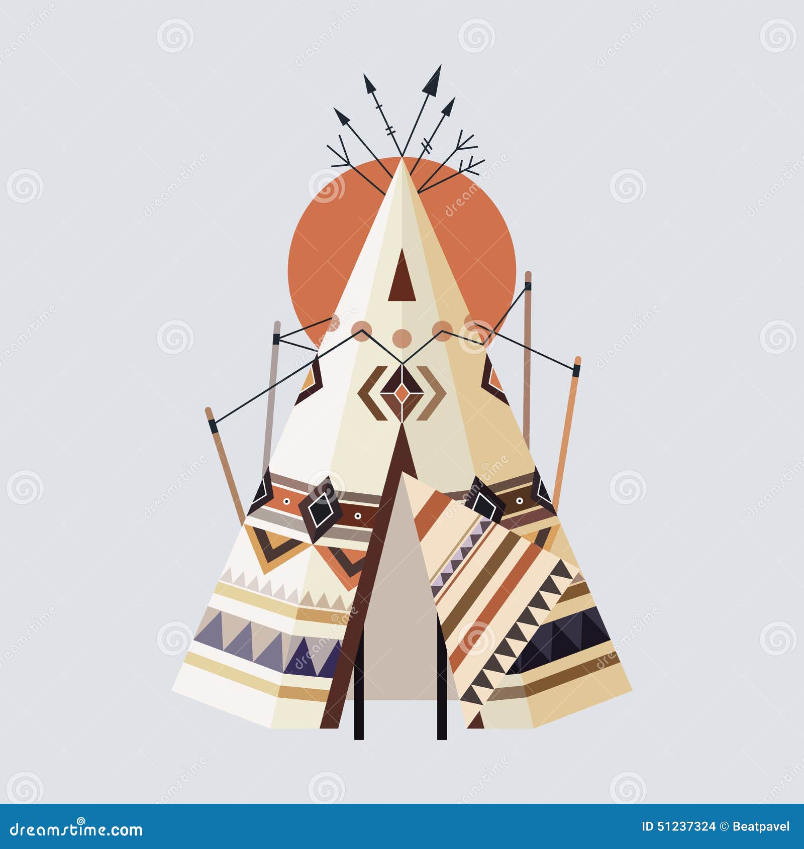 Teepees Indian Camp Line Art Logo, Icon And Symbol, Illustration Design ...