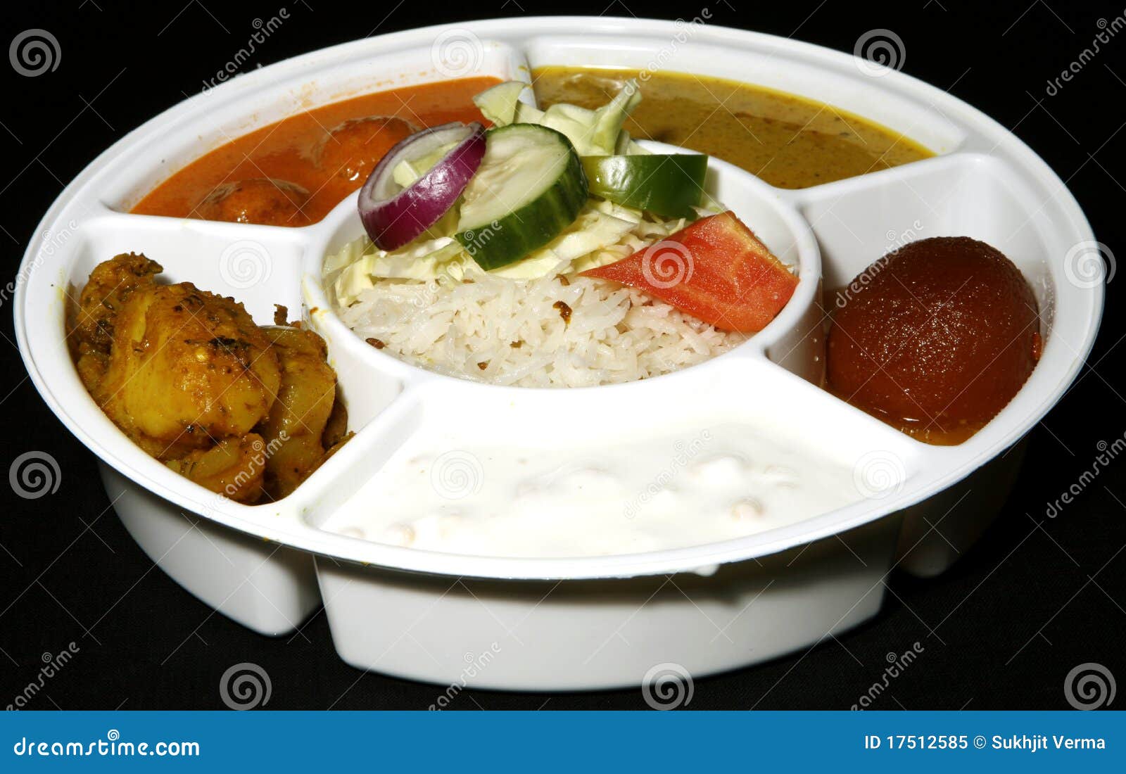 Indian thali combo stock image. Image of naan, white - 17512585