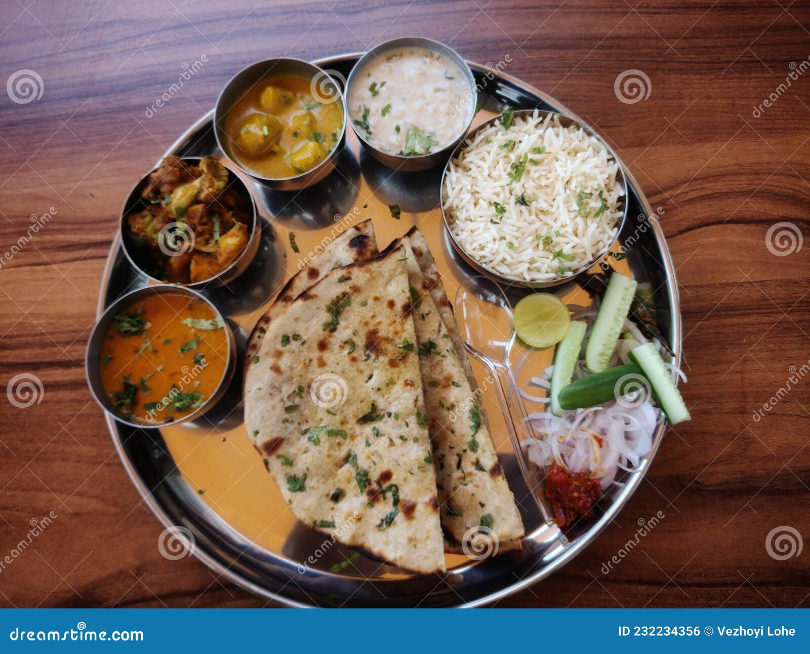 The Indian thali stock photo. Image of india, thali - 232234356