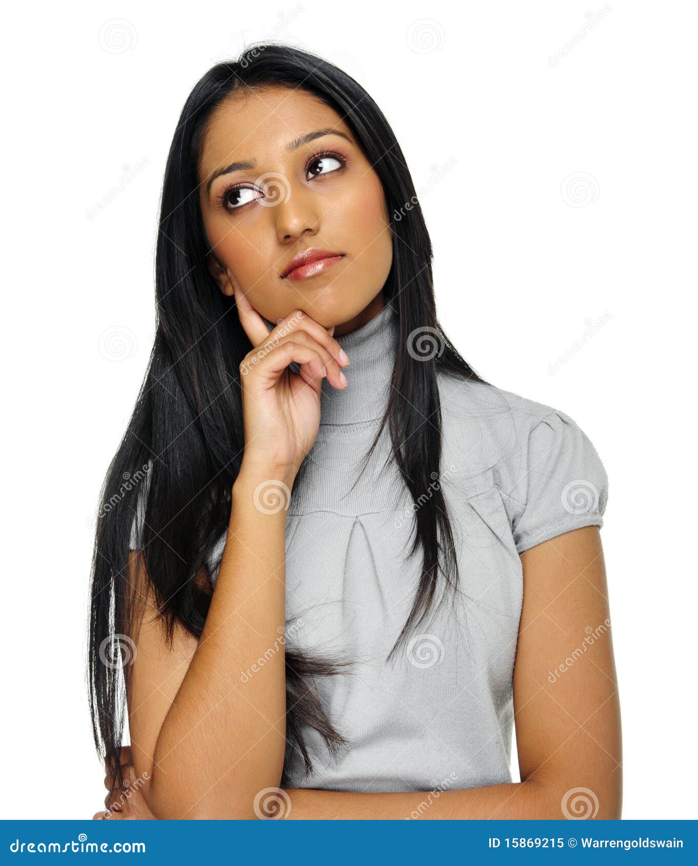 Indian thoughtful girl stock image. Image of portrait - 15869215