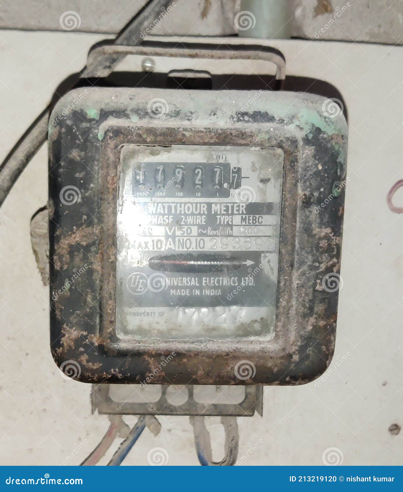 Indian Tipical Electric Meter Very Old Editorial Image - Image of time ...