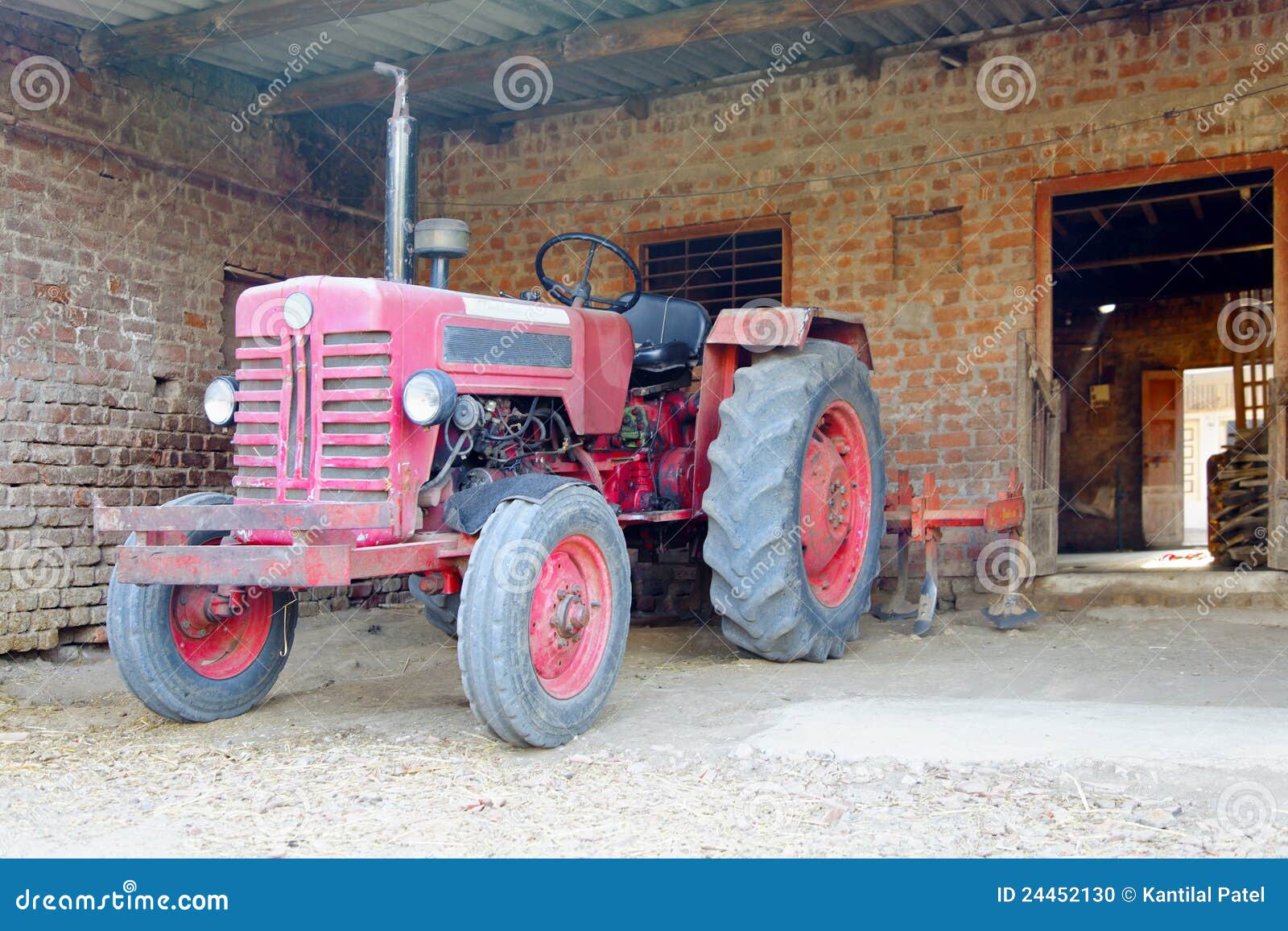 Indian tractor in a stable stock photo. Image of ploughing - 24452130