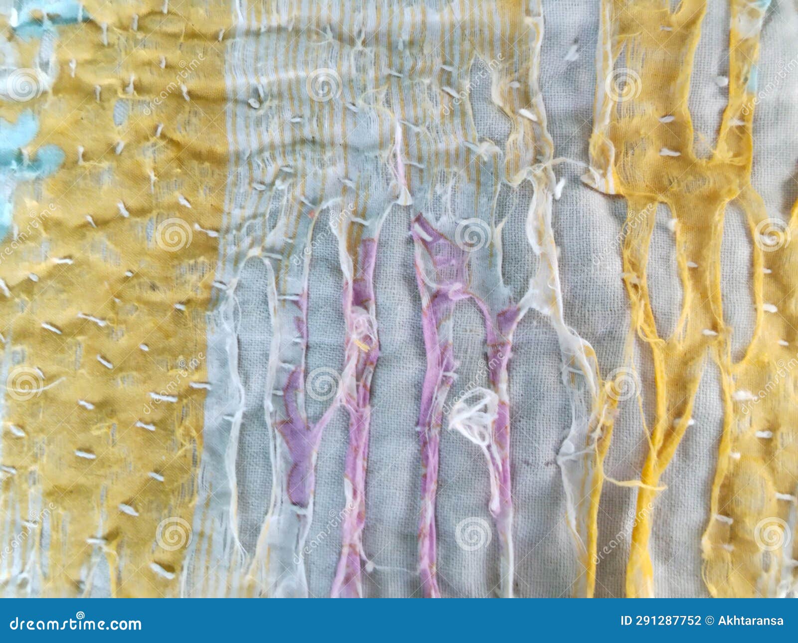 Indian Traditional Bed Sheet Made by Hand Sewing Stock Photo - Image of ...