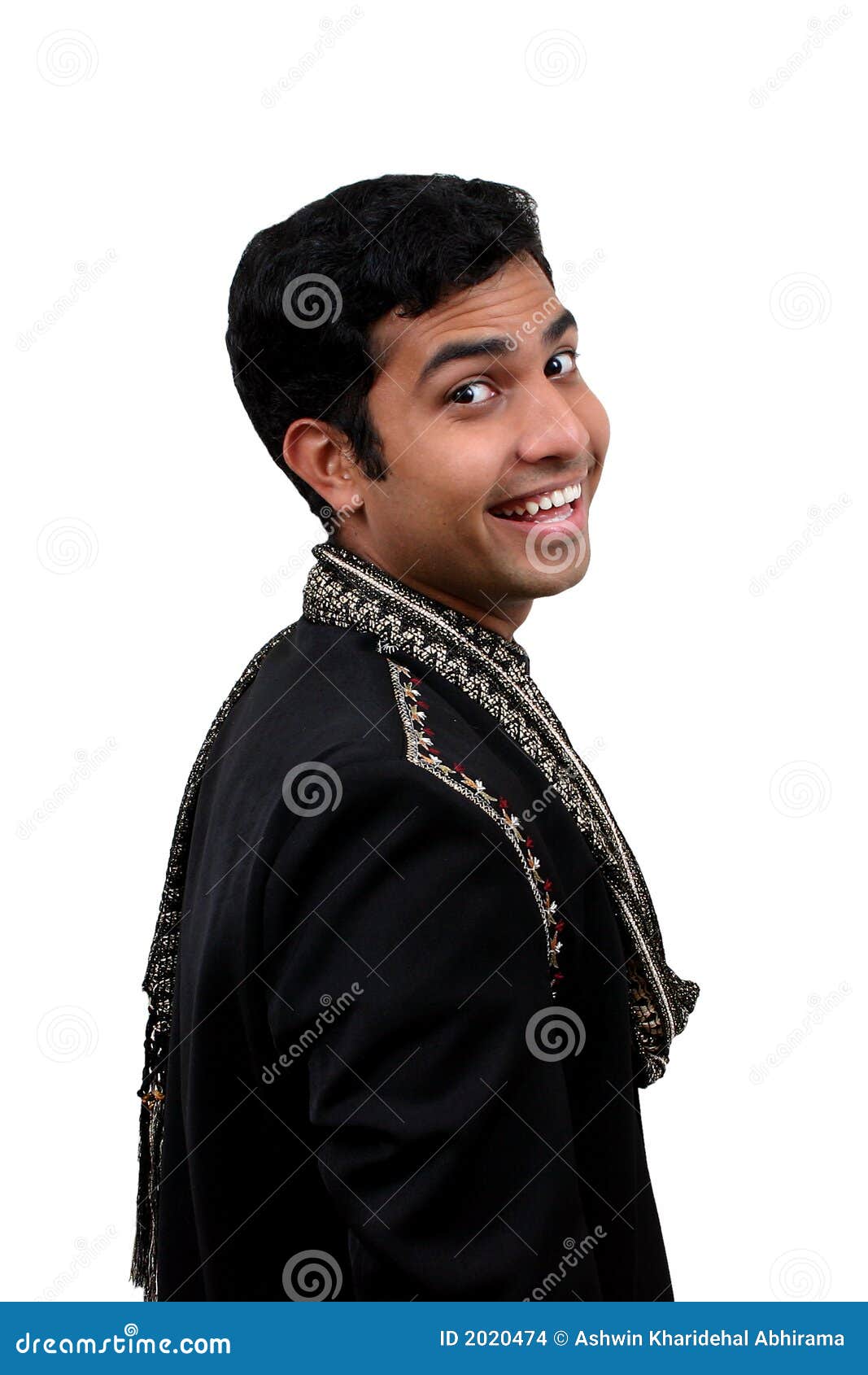Indian in Traditional Clothes Looking Behind Stock Photo - Image of ...