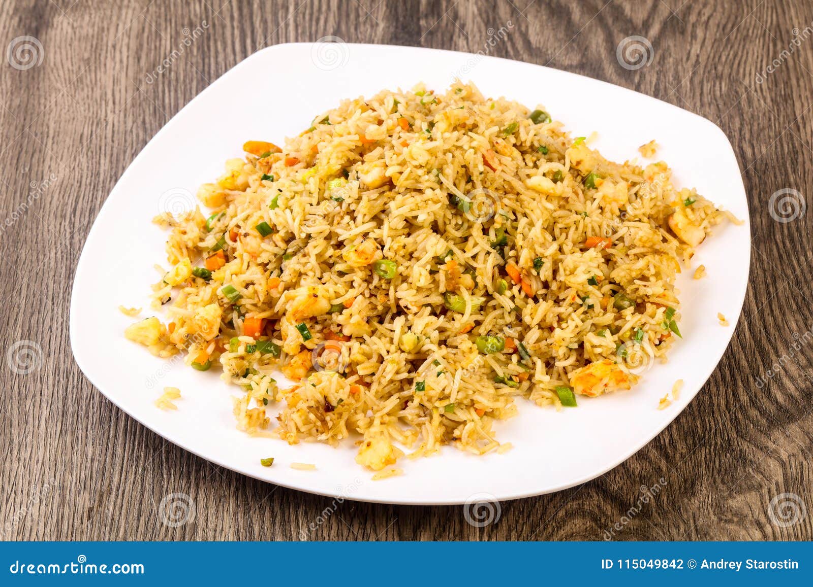 Fried rice with prawn stock photo. Image of food, chinese - 115049842