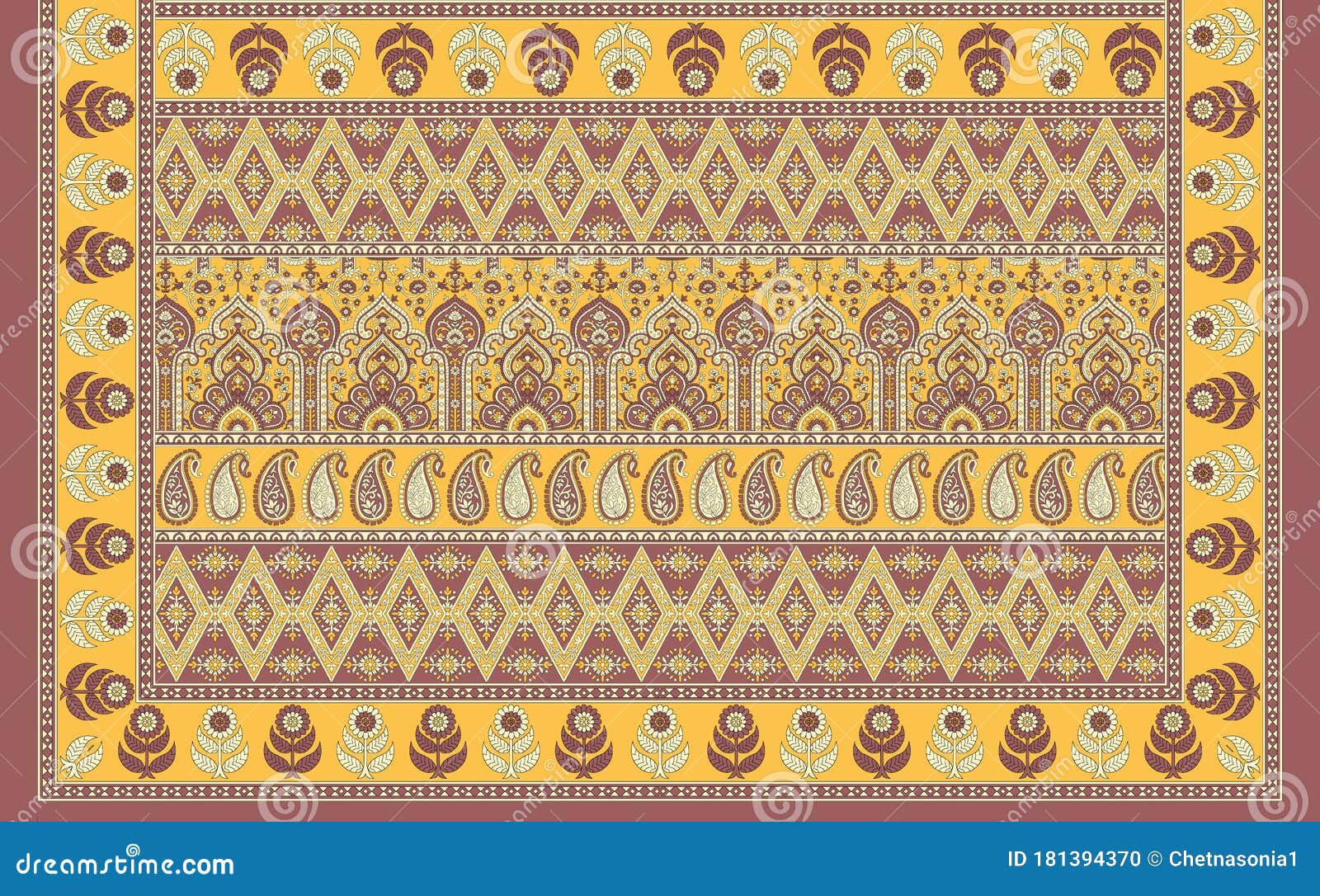Indian Traditional Decorative Design Background Stock Illustration ...