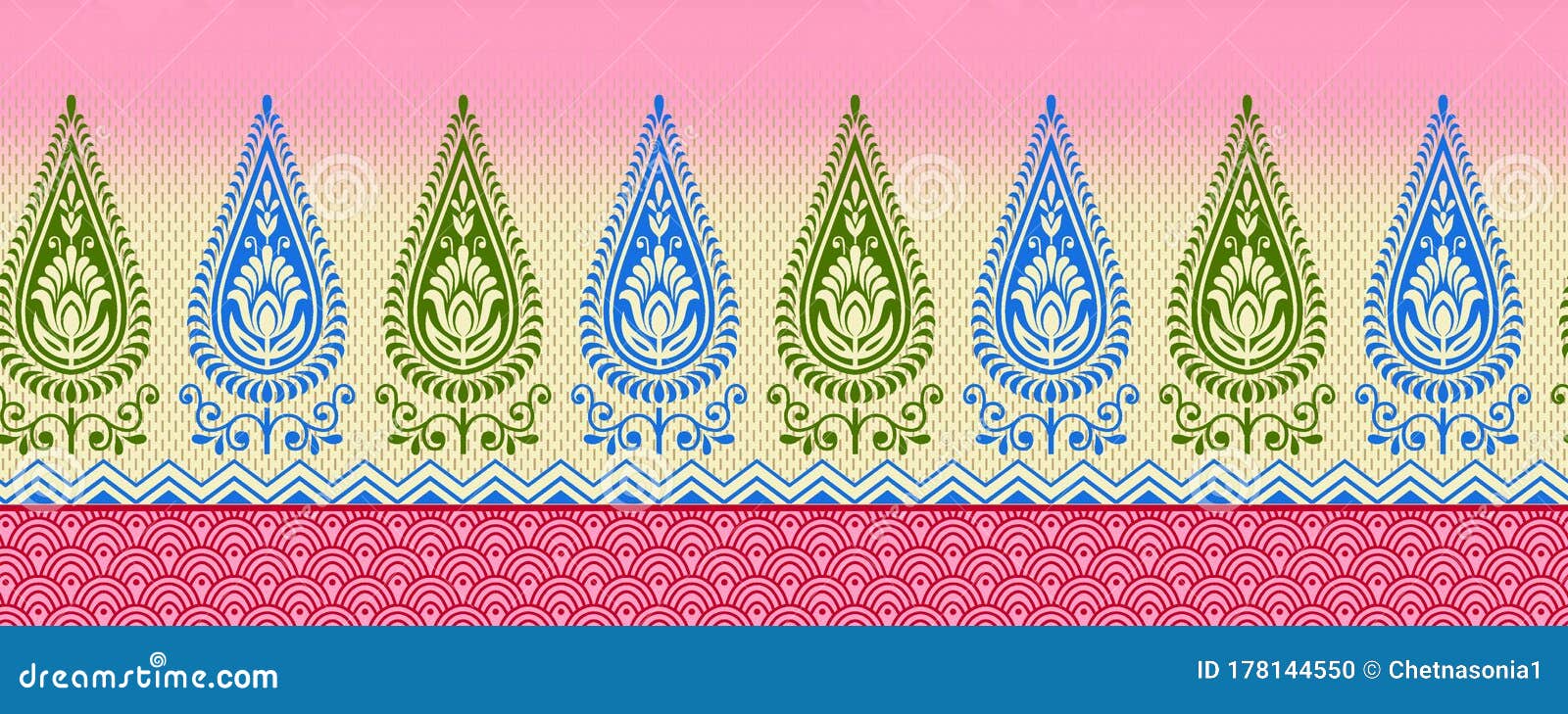 Indian Traditional Design Paisley Background Stock Illustration ...