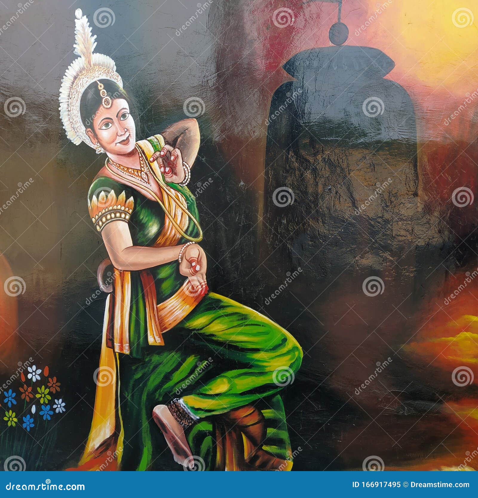 Indian Traditional Illustrator Wall Painting Stock Image - Image of ...
