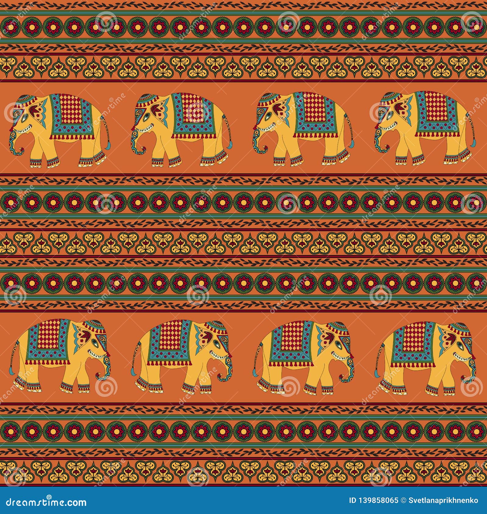 Indian traditional pattern stock vector. Illustration of orange - 139858065