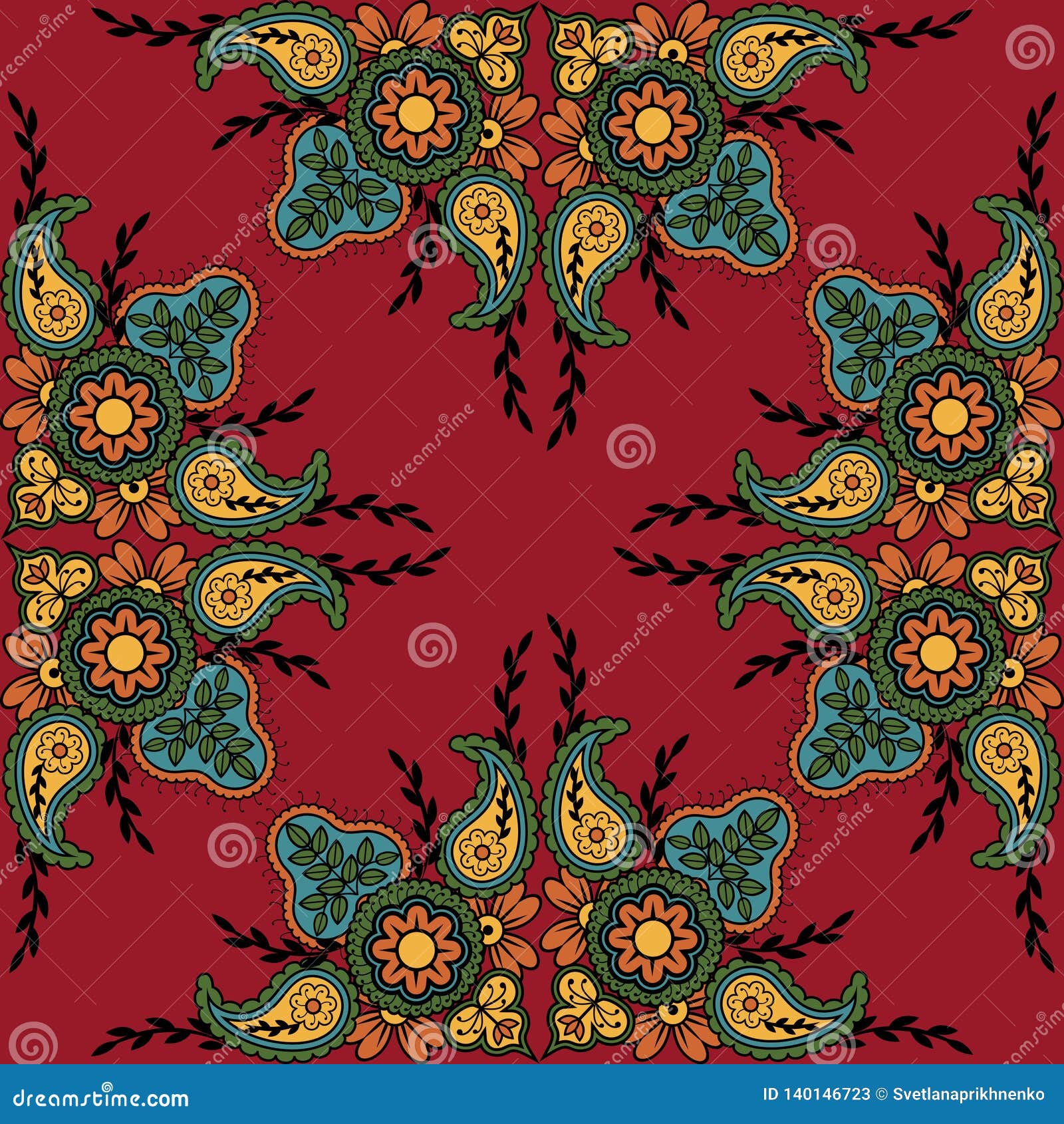 Indian traditional pattern stock vector. Illustration of ornament ...