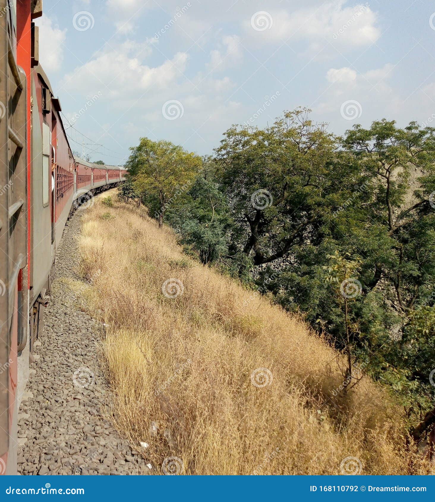 Indian Train and Scenery Beautiful View Stock Photo - Image of ...