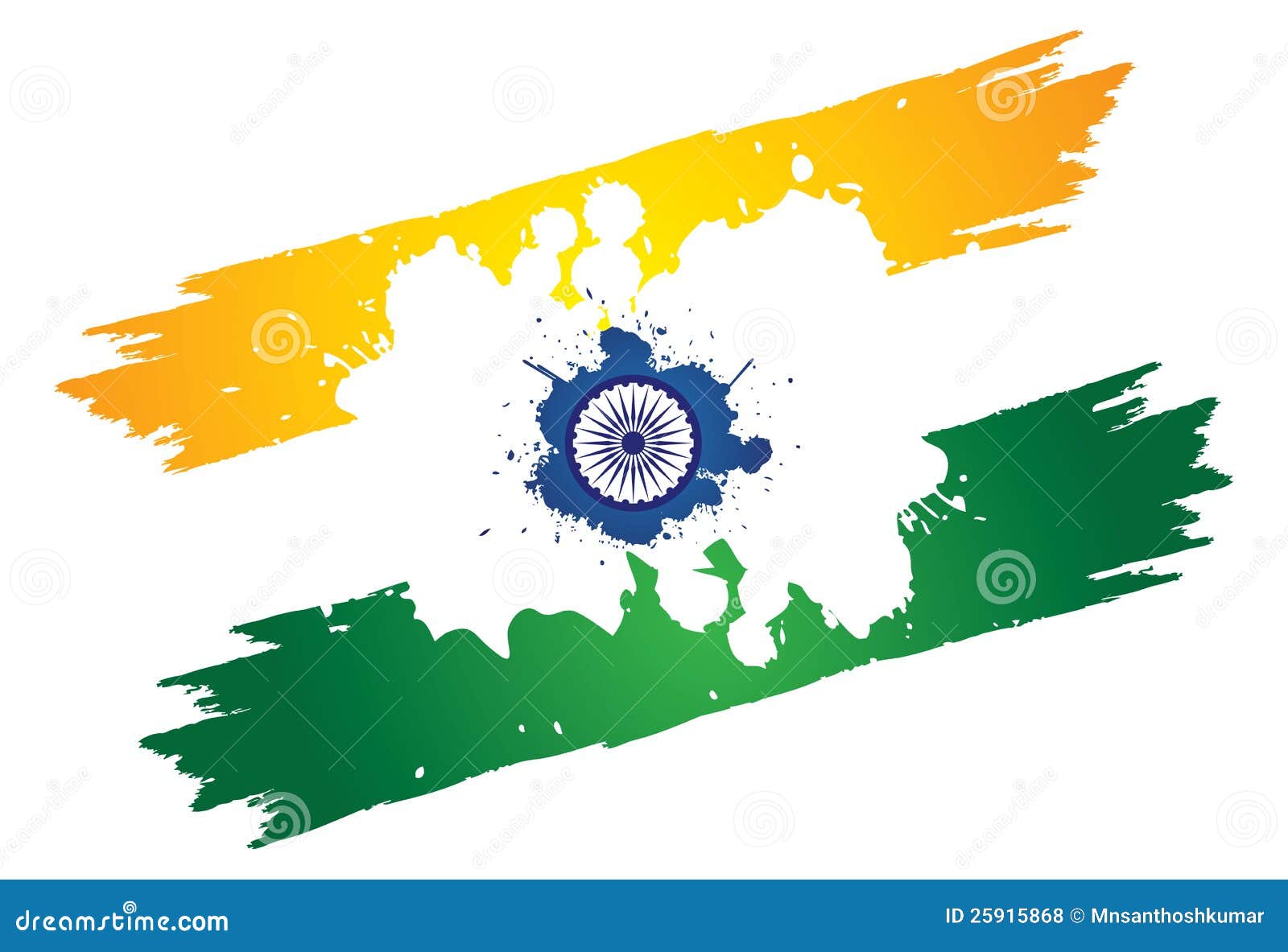 Indian Tri-color National Painted Using Colors Stock Vector ...