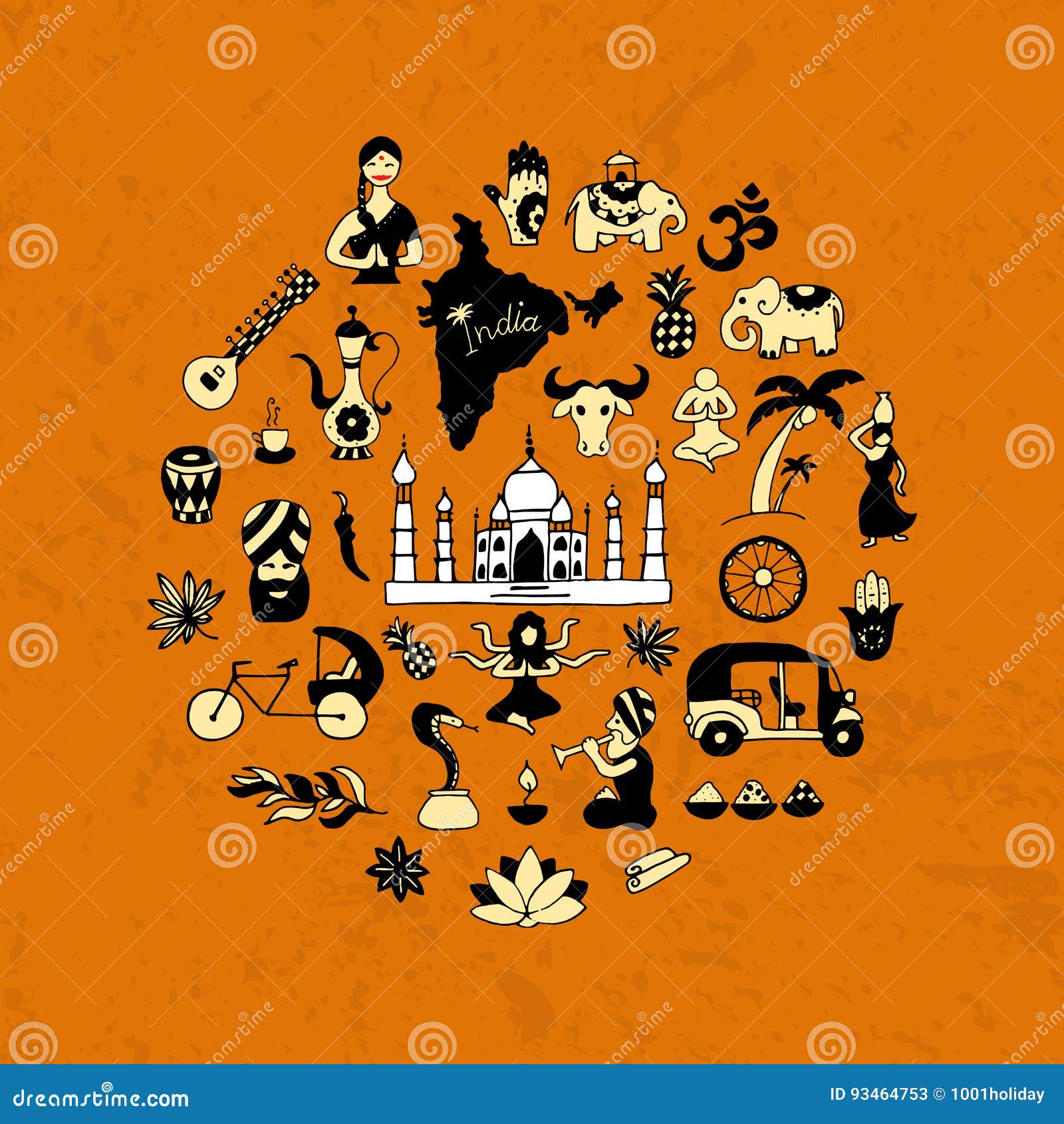 Indian Vector Icons Circle Set | CartoonDealer.com #93464753