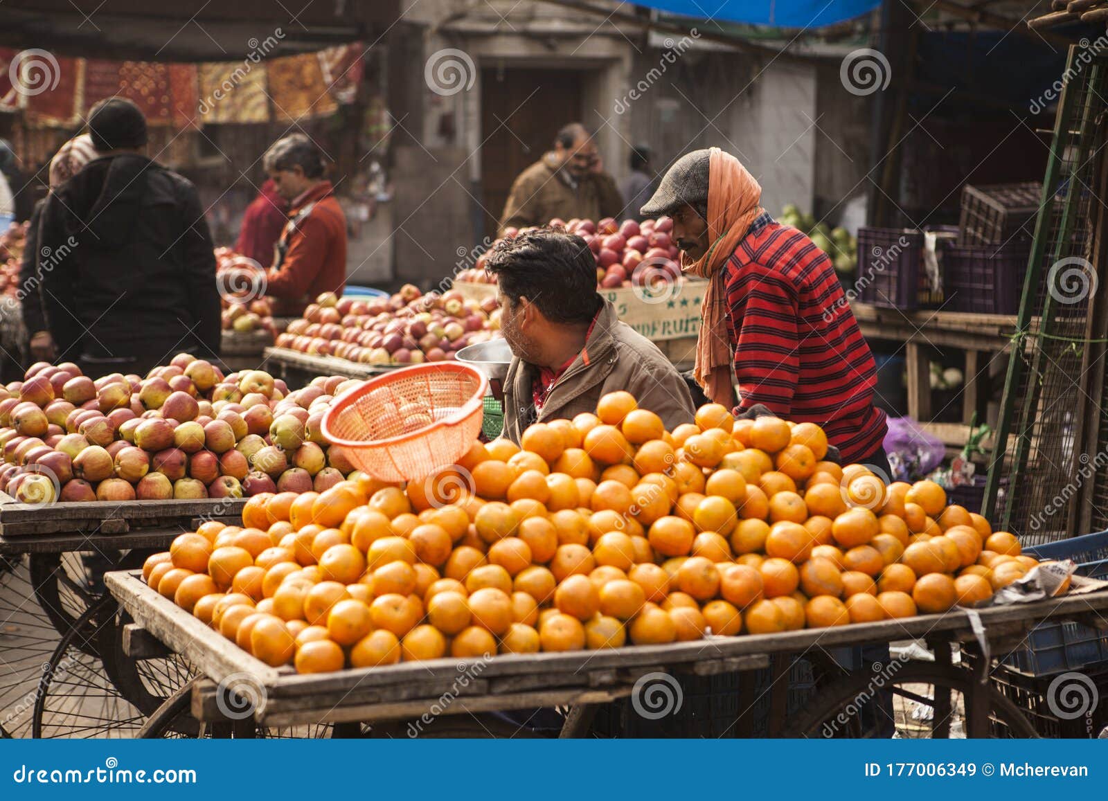 Indian Vegetable and Herb Trader at Grocery Market Editorial Stock ...