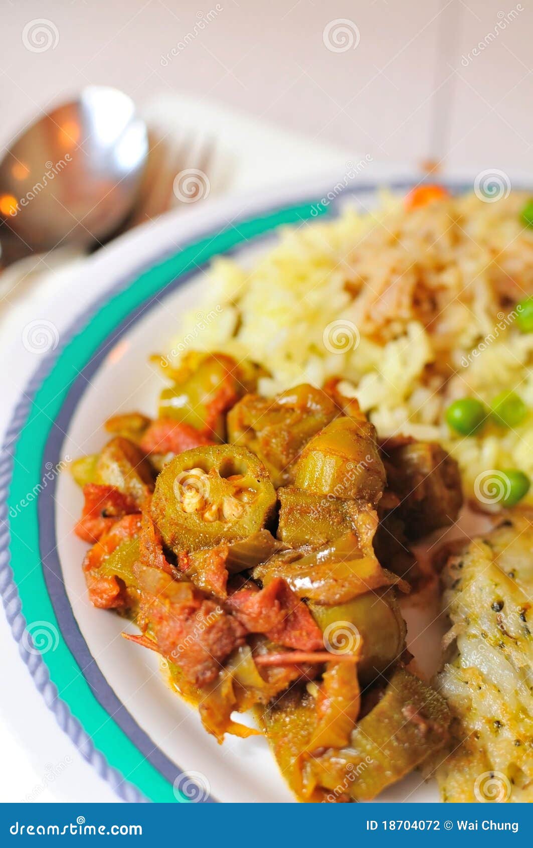 Indian Vegetarian Curry Rice Stock Photo - Image of colorful, delicacy ...