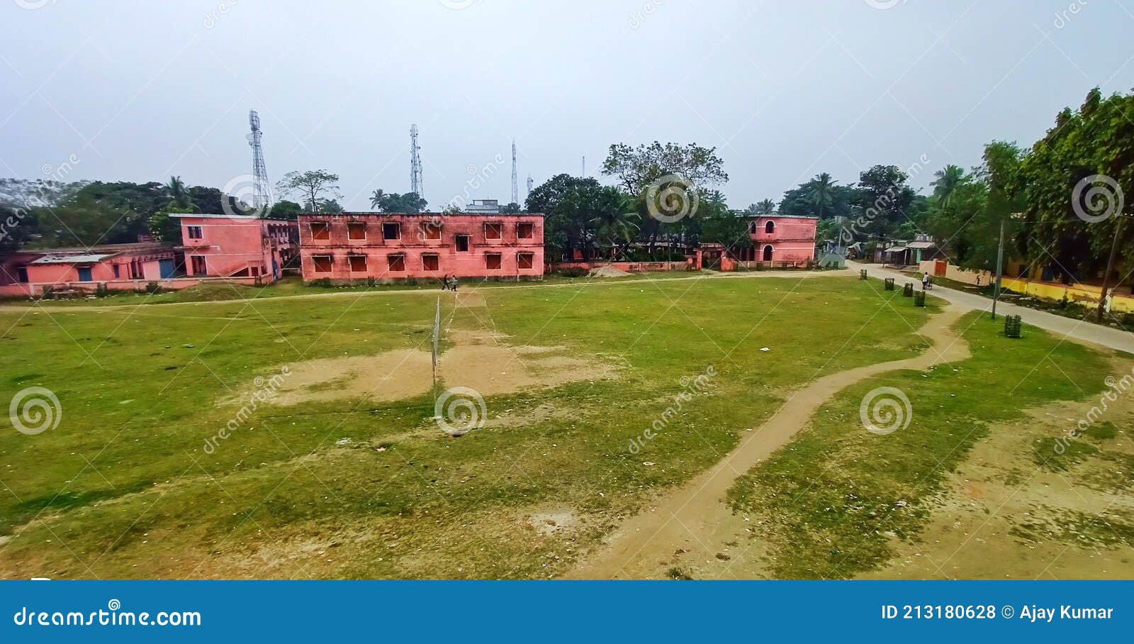 Indian Village Beautiful Cricket Ground Stock Photo - Image of ...