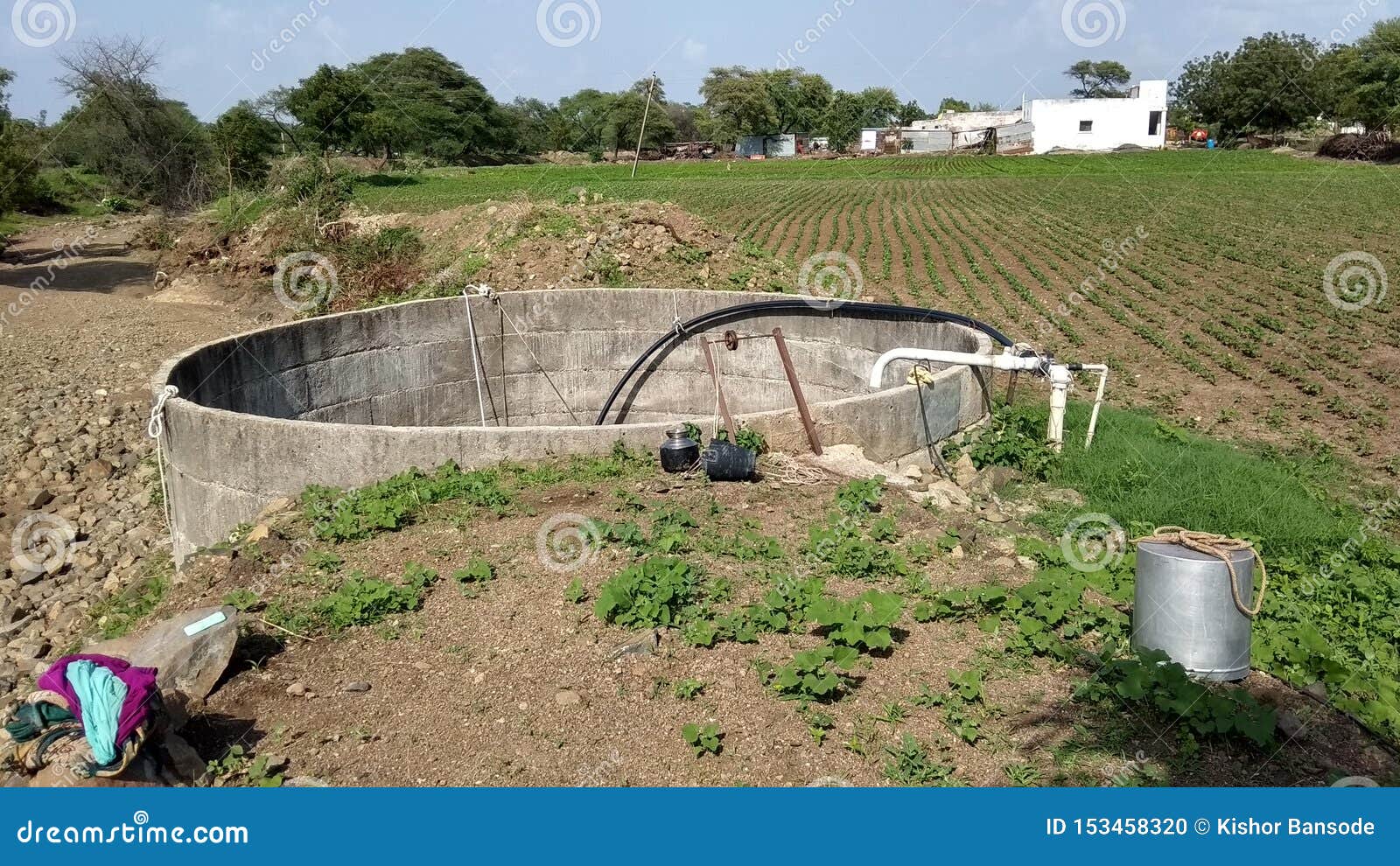 INDIAN VILLAGE FARM WELL stock photo. Image of village - 153458320