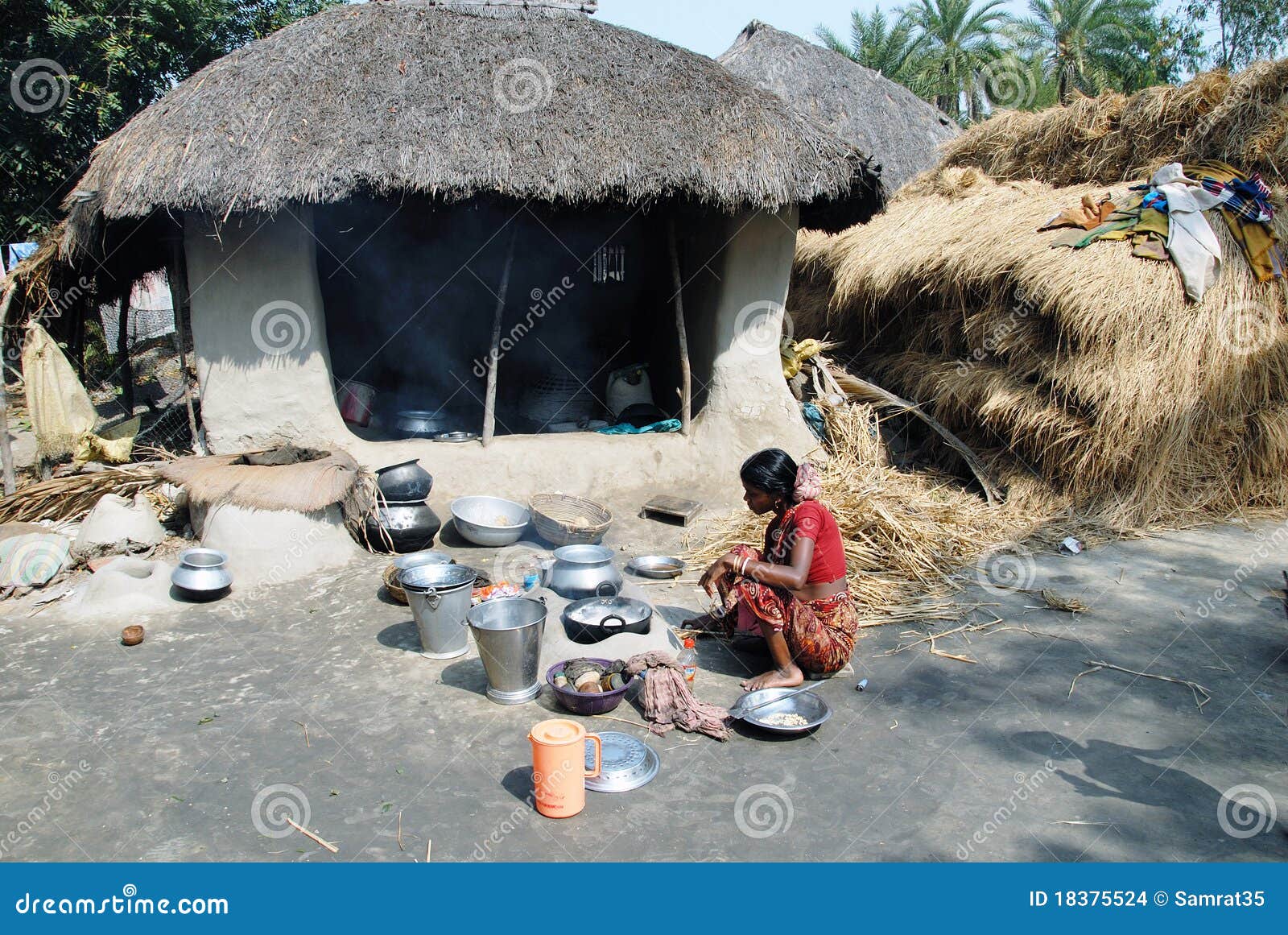 Indian Village life editorial stock image. Image of straw - 18375524