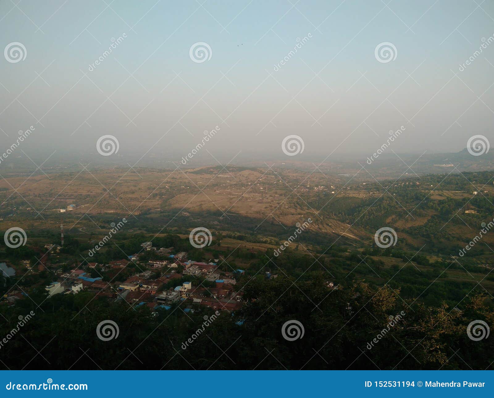 Indian Village View from Hill Stock Photo - Image of natural, area ...