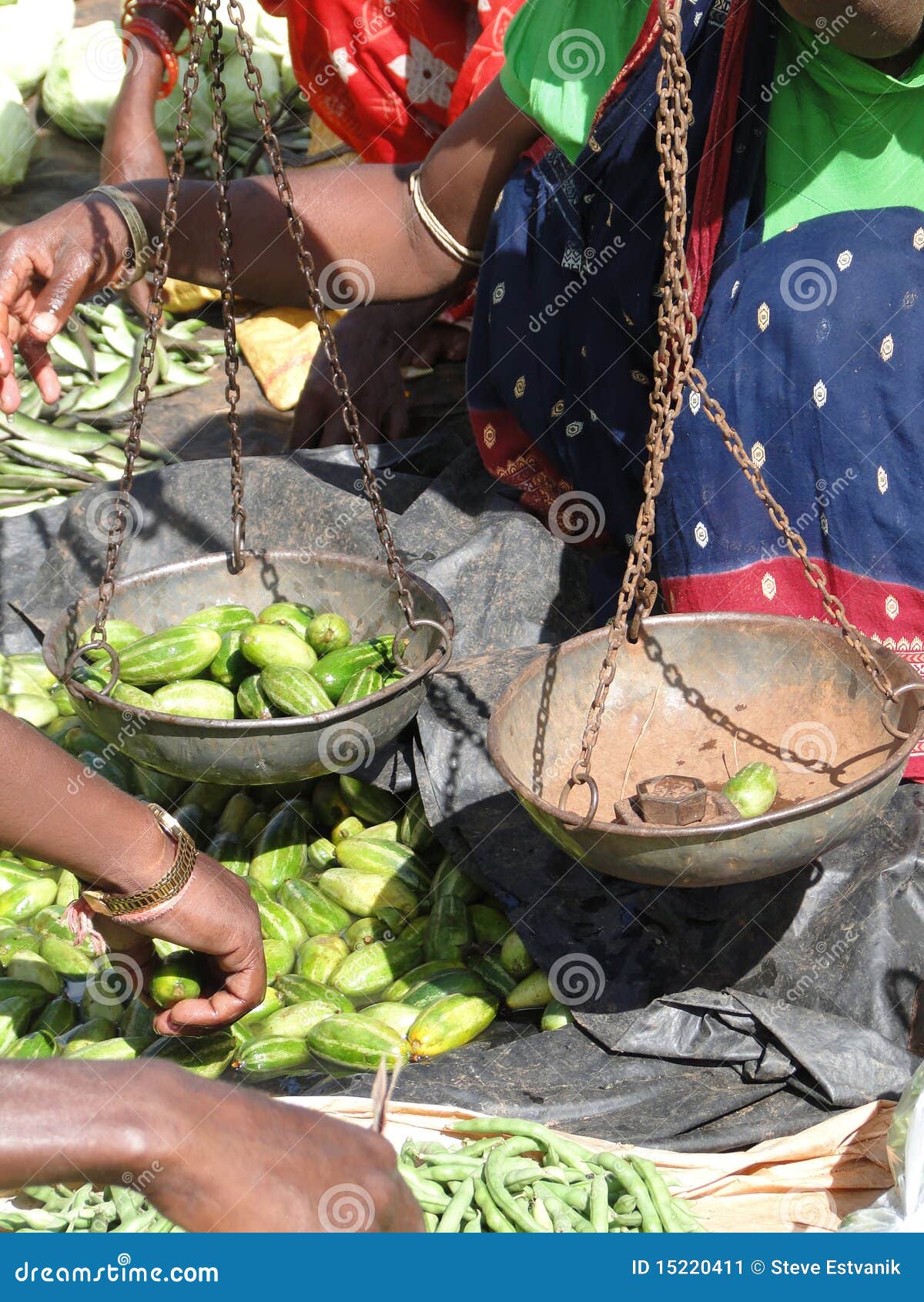 Indian Villagers Sell Cucumbers Stock Image - Image of cucumber, pepper ...