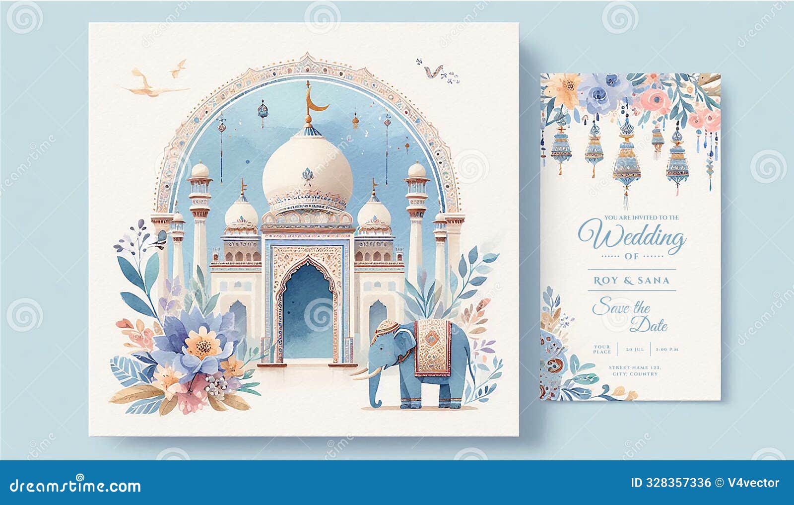 Wedding Invitations Featuring the Taj Mahal Symbolising Universal Love ...