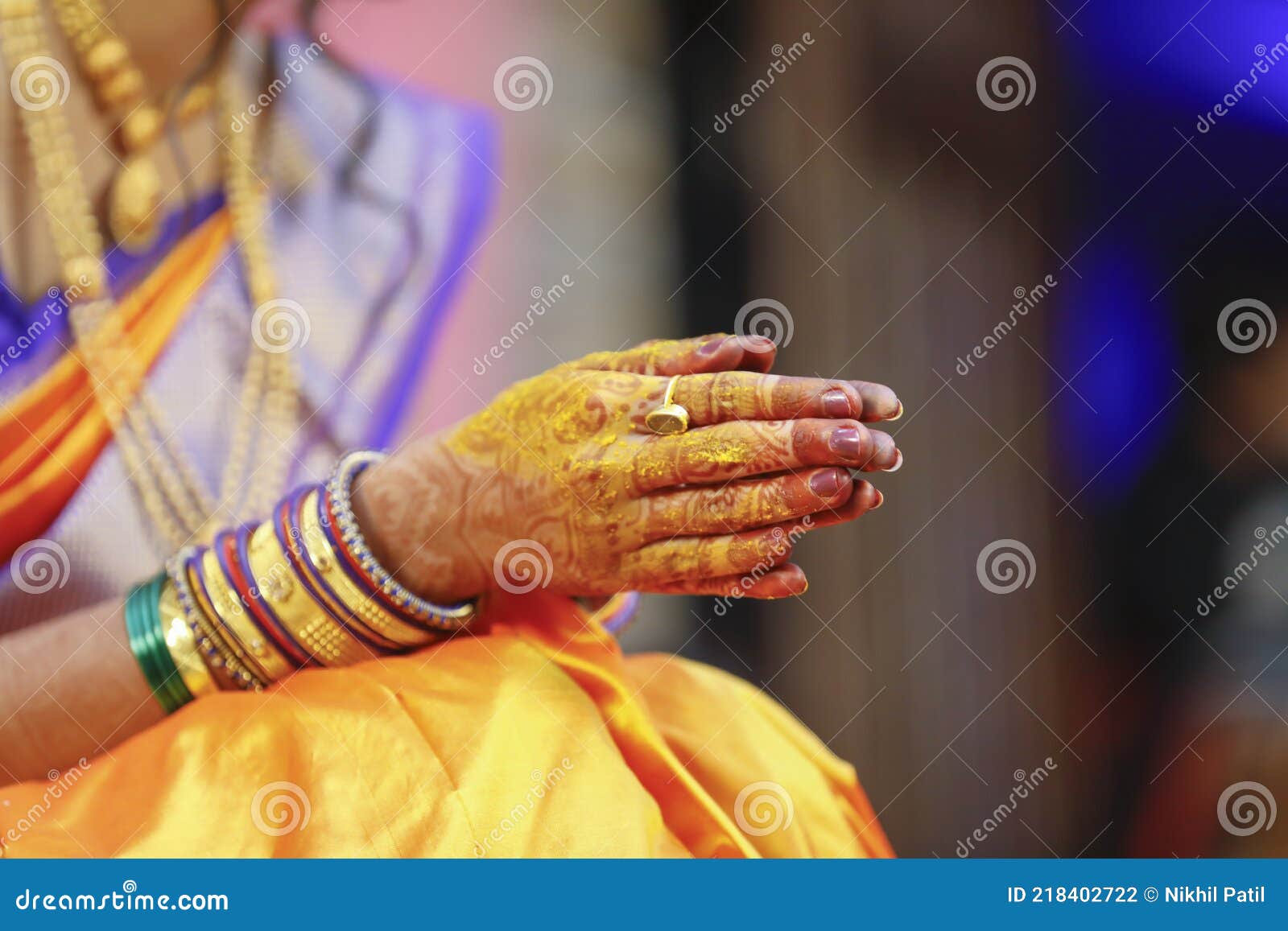 Indian Wedding Ceremony: Bridal Hand in Haldi Ceremony Stock Photo ...