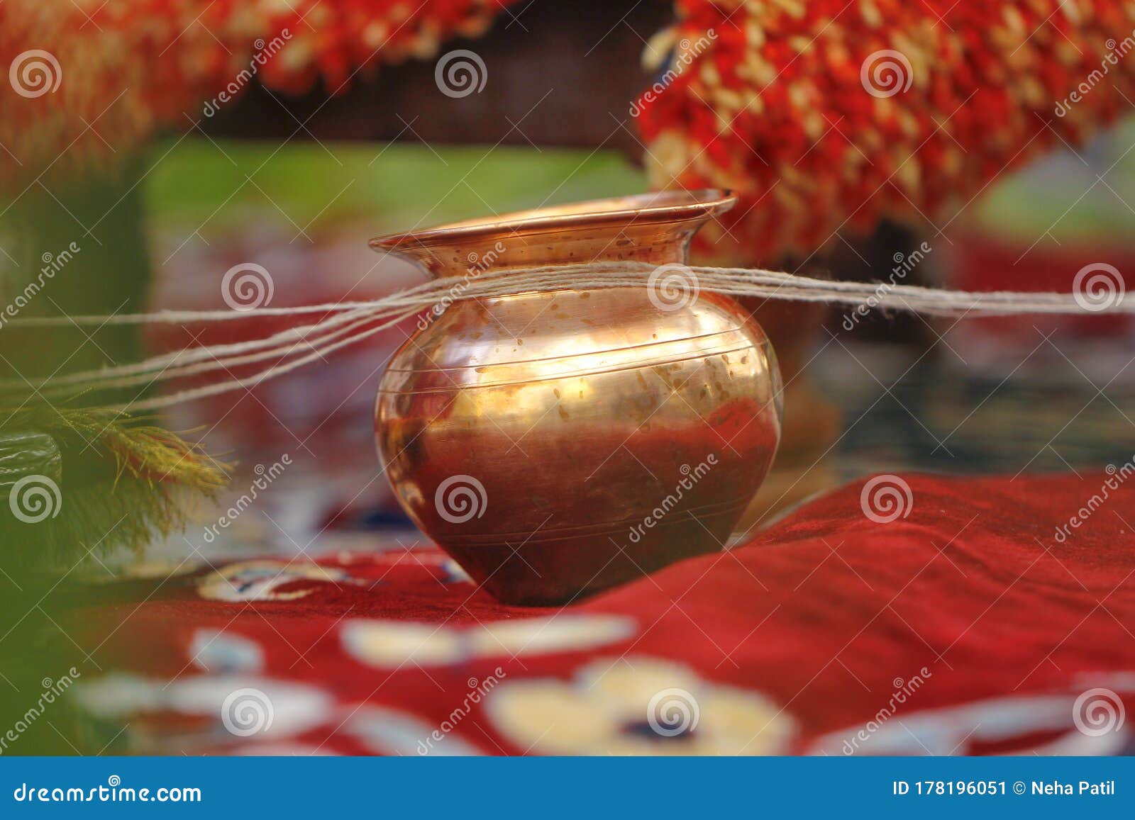 Indian Wedding Ceremony : Decorative Coper Kalash Stock Image - Image ...