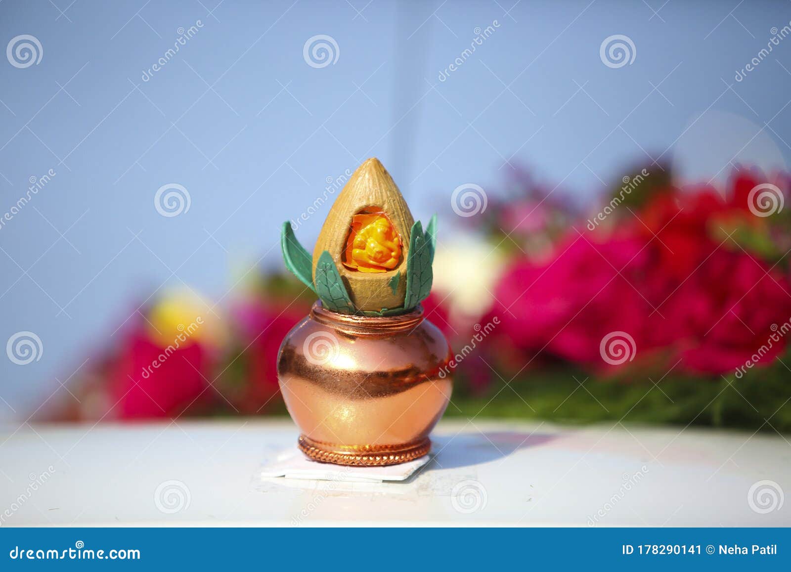 Indian Wedding Ceremony : Decorative Coper Kalash Stock Image - Image ...