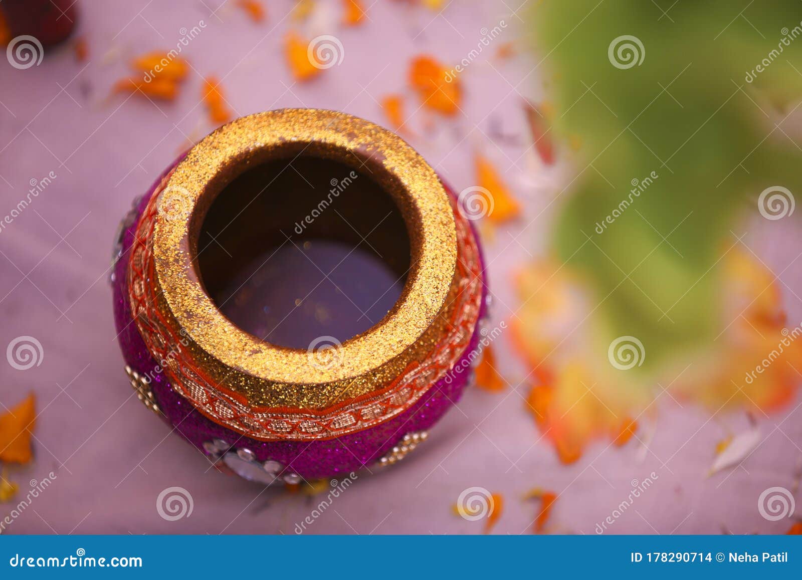 Indian Wedding Ceremony : Decorative Coper Kalash Stock Photo - Image ...