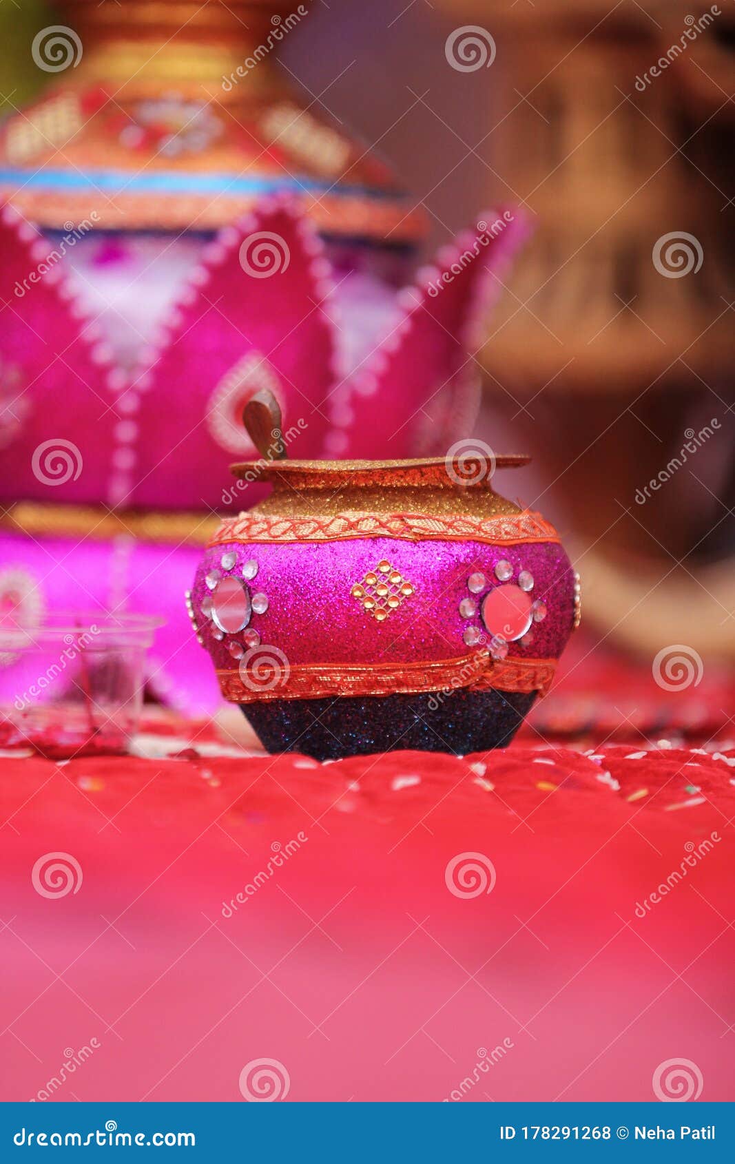 Indian Wedding Ceremony : Decorative Coper Kalash Stock Photo - Image ...