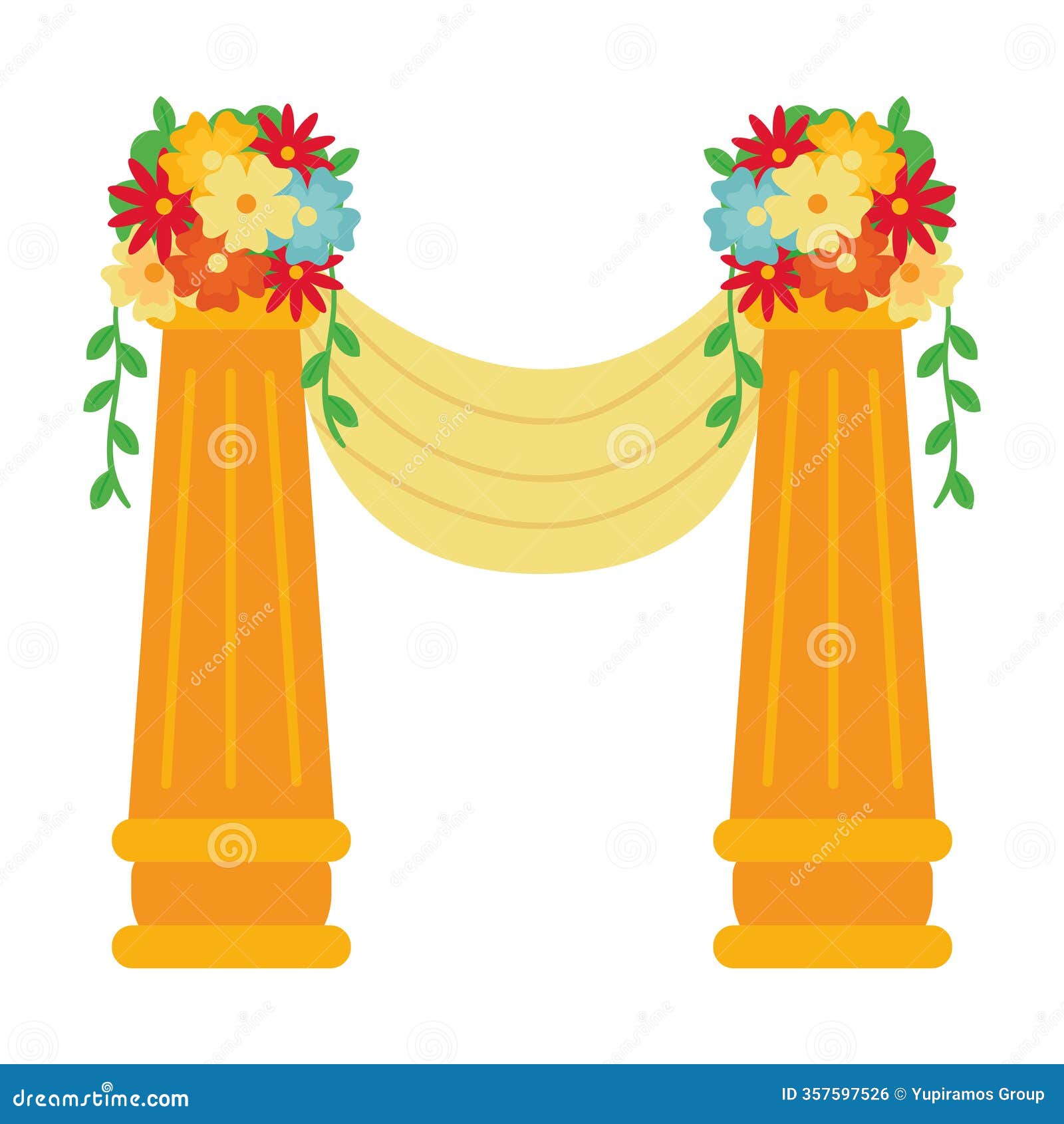 Indian Wedding Columns Decor Stock Vector - Illustration of isolated ...