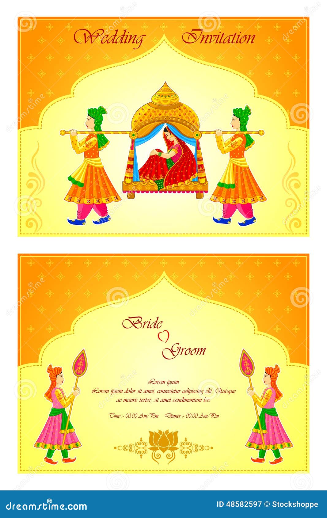Indian Wedding Invitation Card Stock Vector - Illustration of female ... Indian Wedding Invitation Card Stock Vector - Illustration of female ...