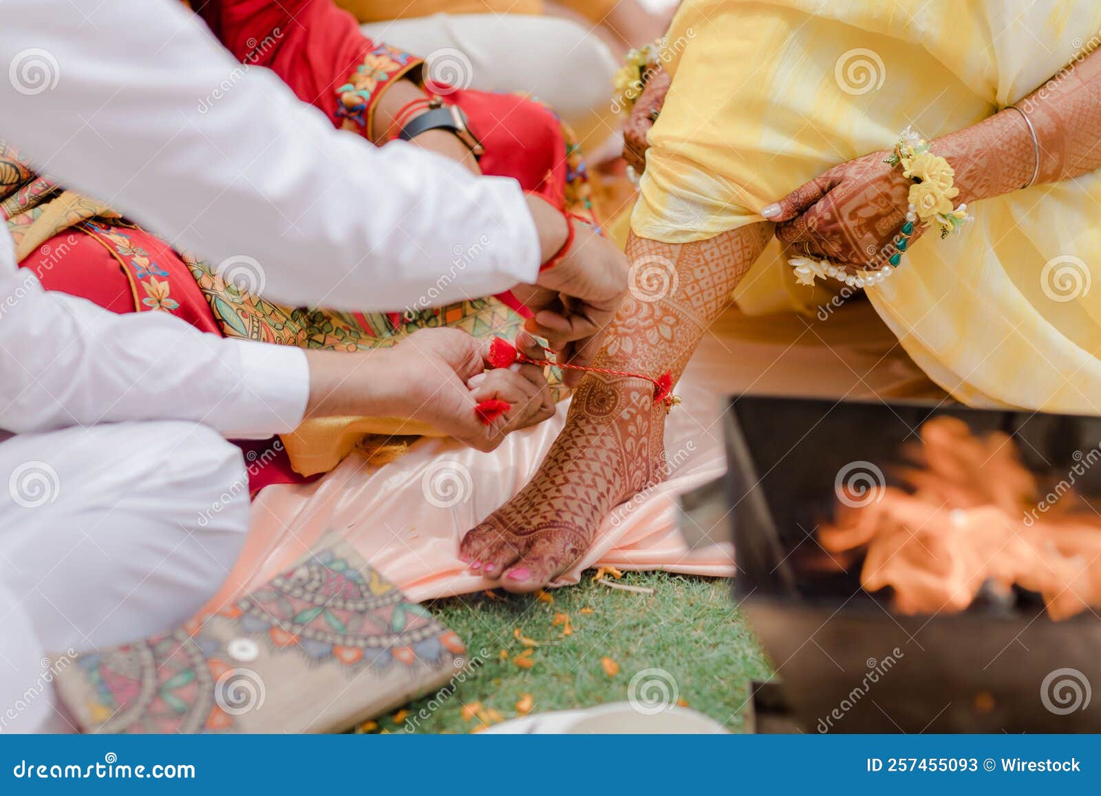 Indian Wedding Mehendi Function Photo Stock Image - Image of bride ...