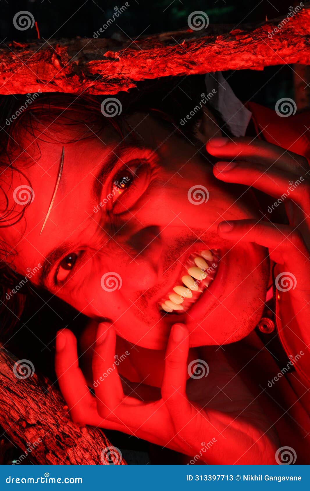 Indian Werewolf with fangs stock image. Image of fangs - 313397713