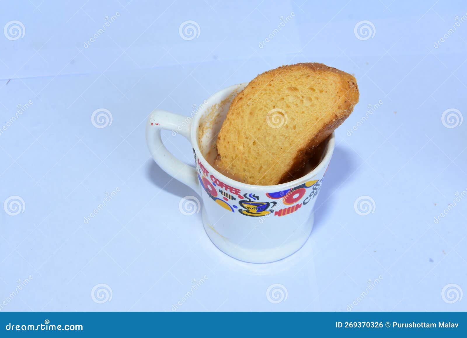 Indian Wheat Made Dry Bread with in Tea Cup Stock Photo - Image of ...