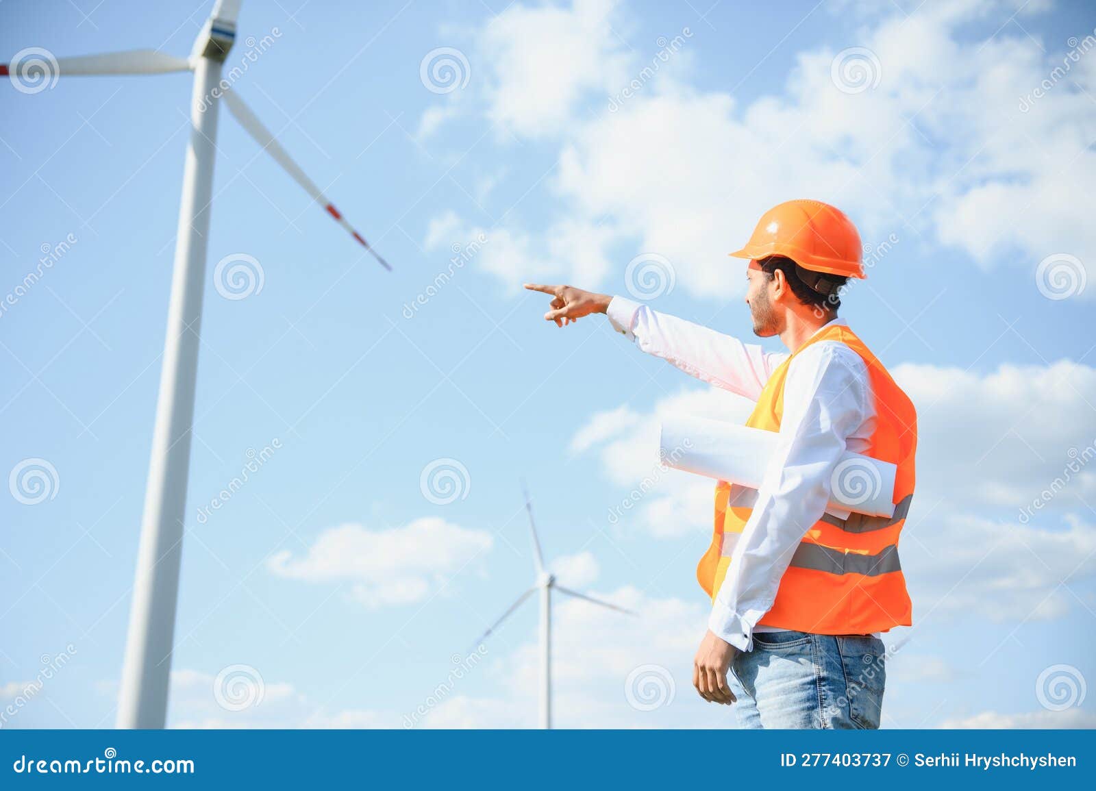 Indian Windmill Engineer Inspection and Progress Check Wind Turbine ...