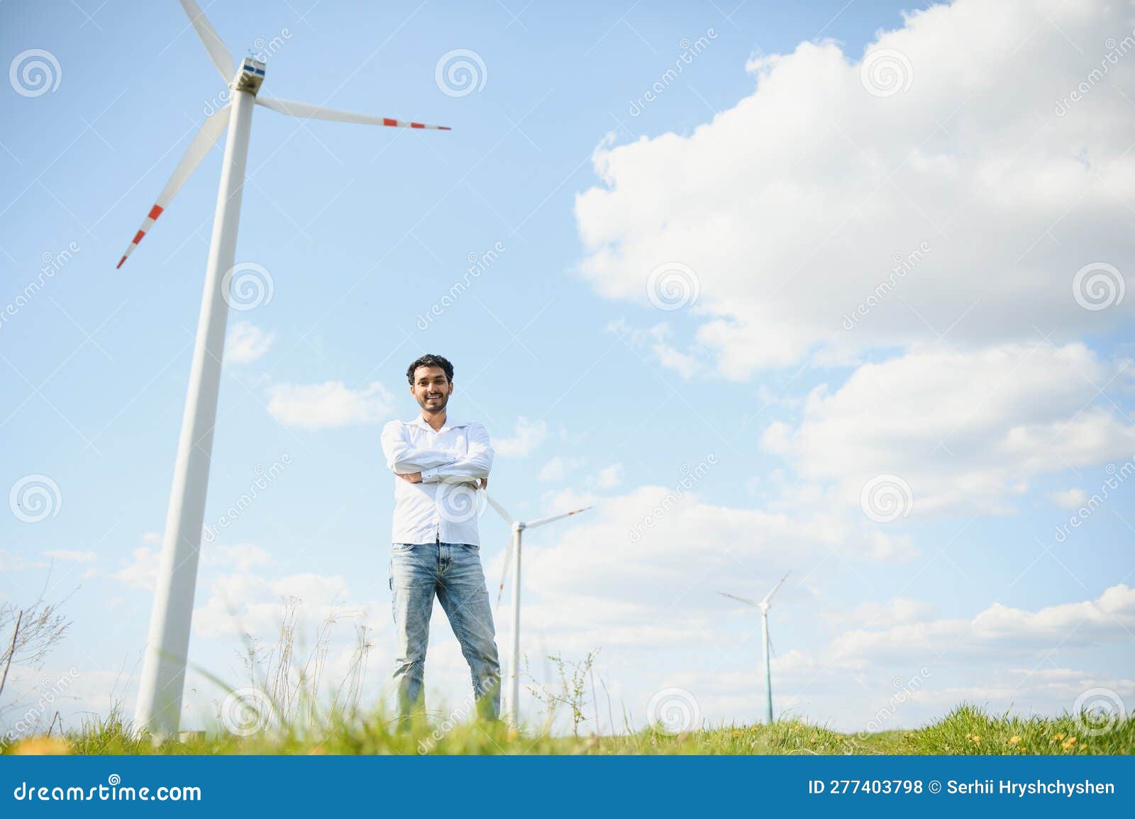 Indian Windmill Engineer Inspection and Progress Check Wind Turbine ...