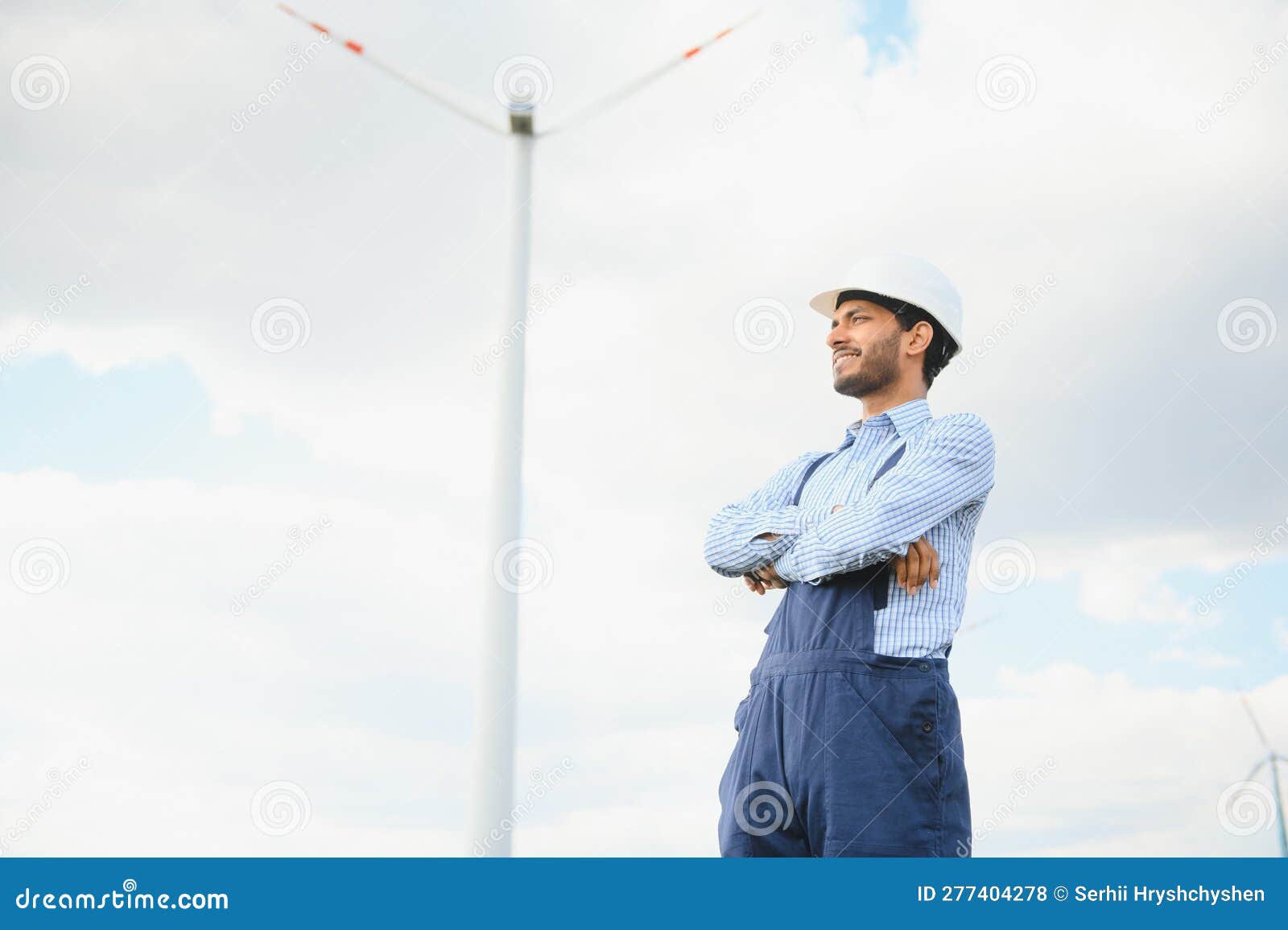 Indian Windmill Engineer Inspection and Progress Check Wind Turbine ...