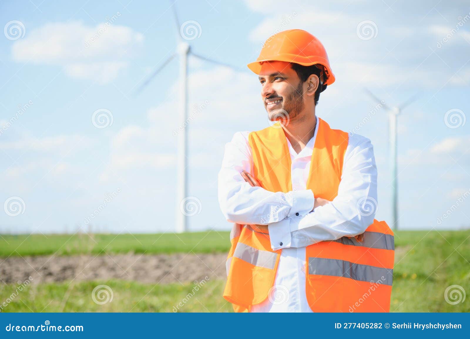 Indian Windmill Engineer Inspection and Progress Check Wind Turbine ...