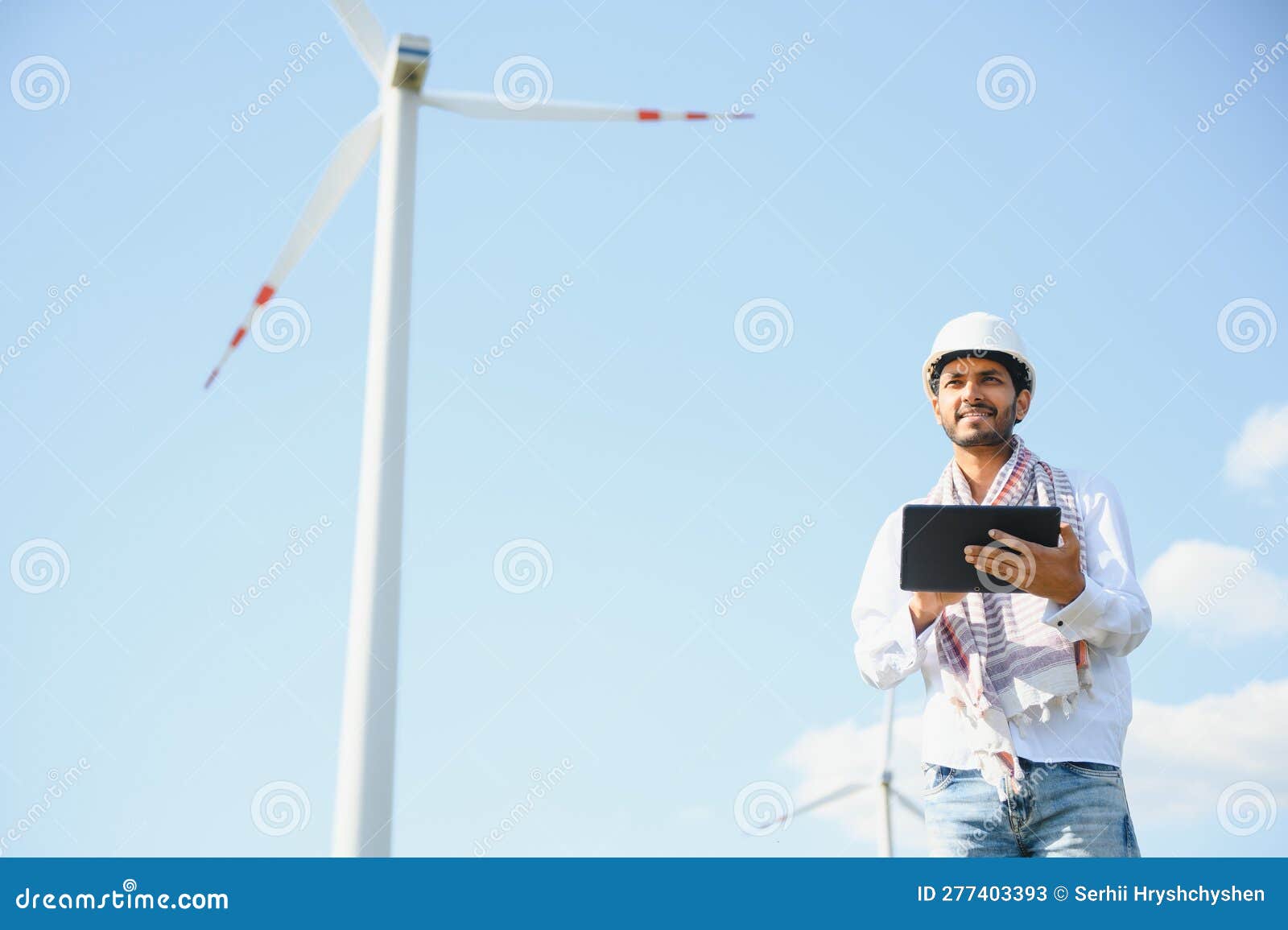 Indian Windmill Engineer Inspection and Progress Check Wind Turbine ...