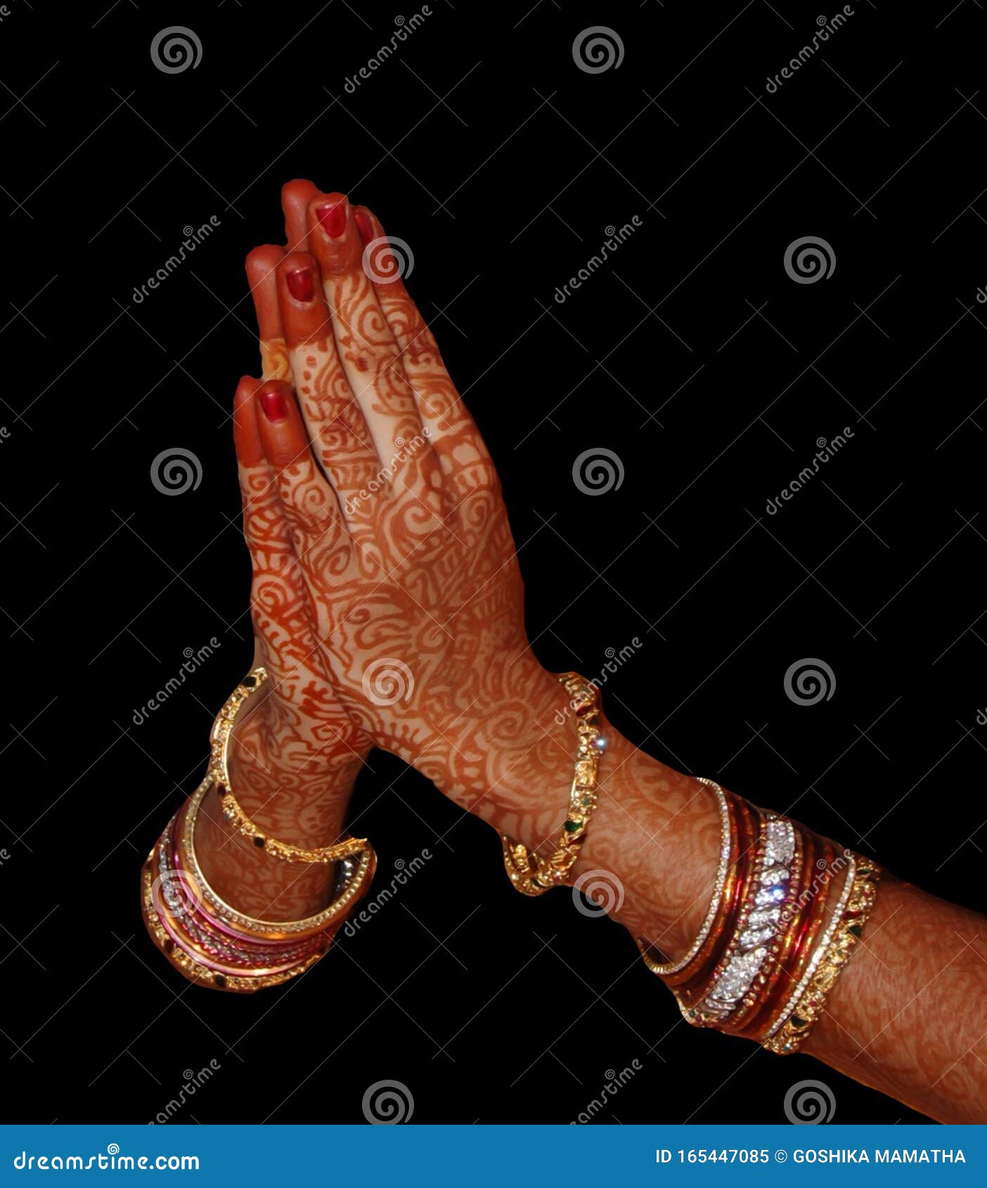 Indian Welcoming Method Namasthe with Hands Stock Image - Image of ...