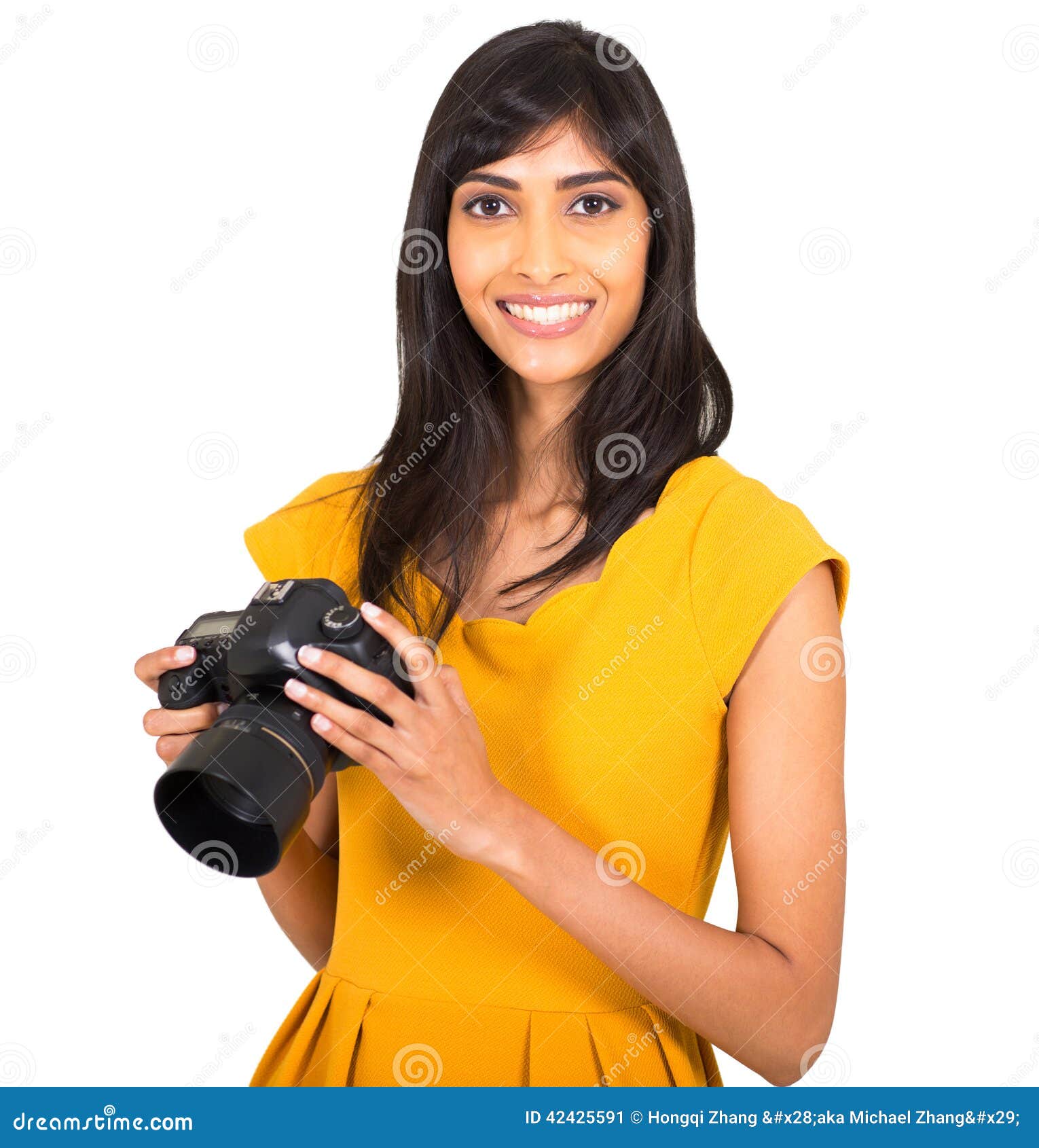 Indian woman camera stock image. Image of fashion, dress - 42425591