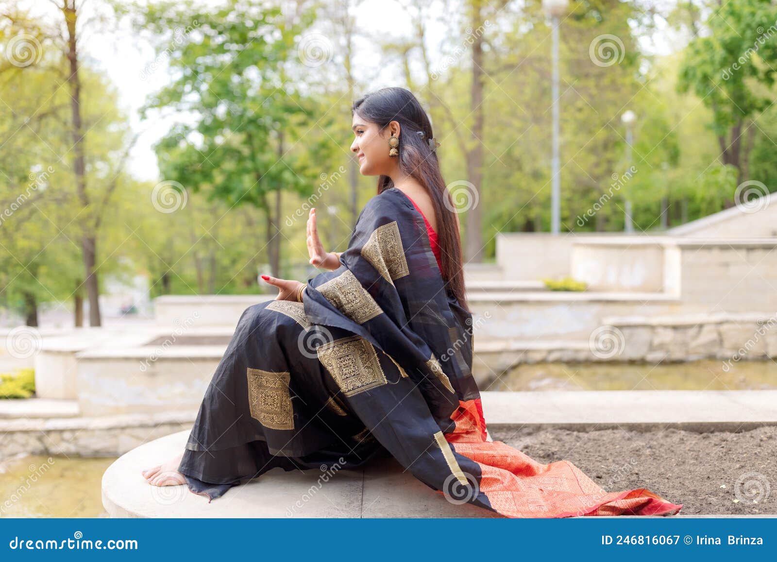 Indian woman meditating stock image. Image of face, smile - 246816067
