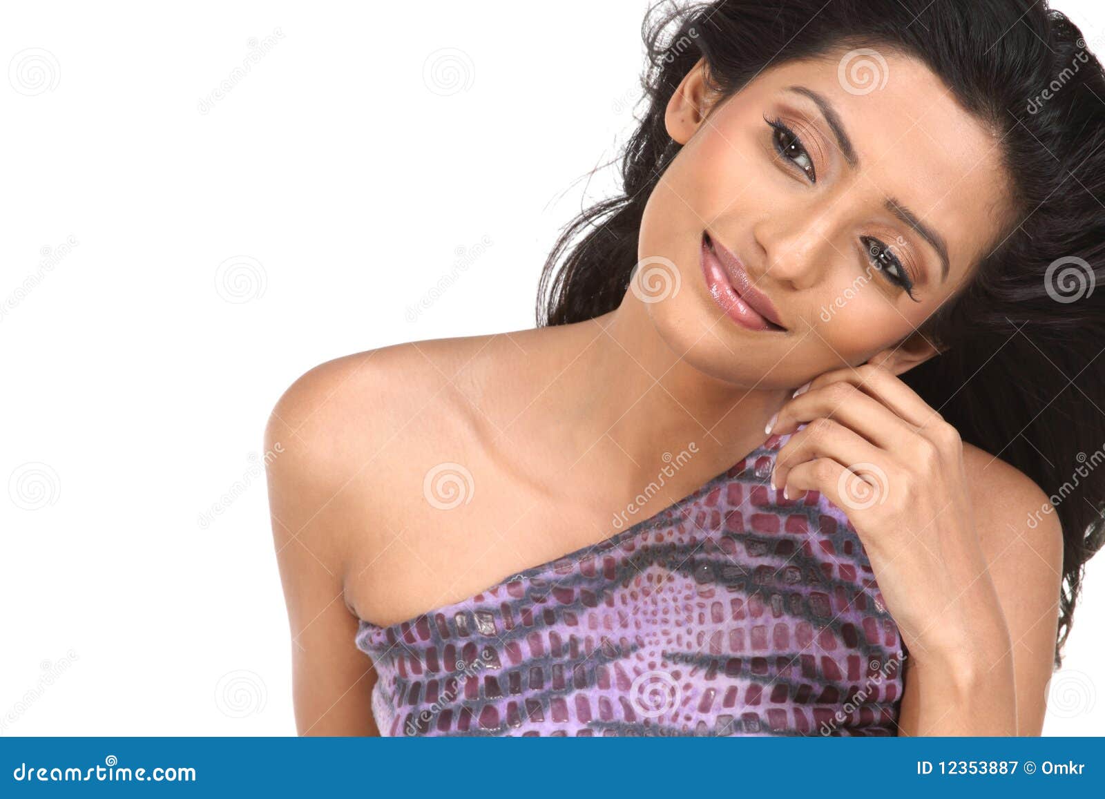 Indian Woman with Nice Face Expression Stock Image - Image of pink ...